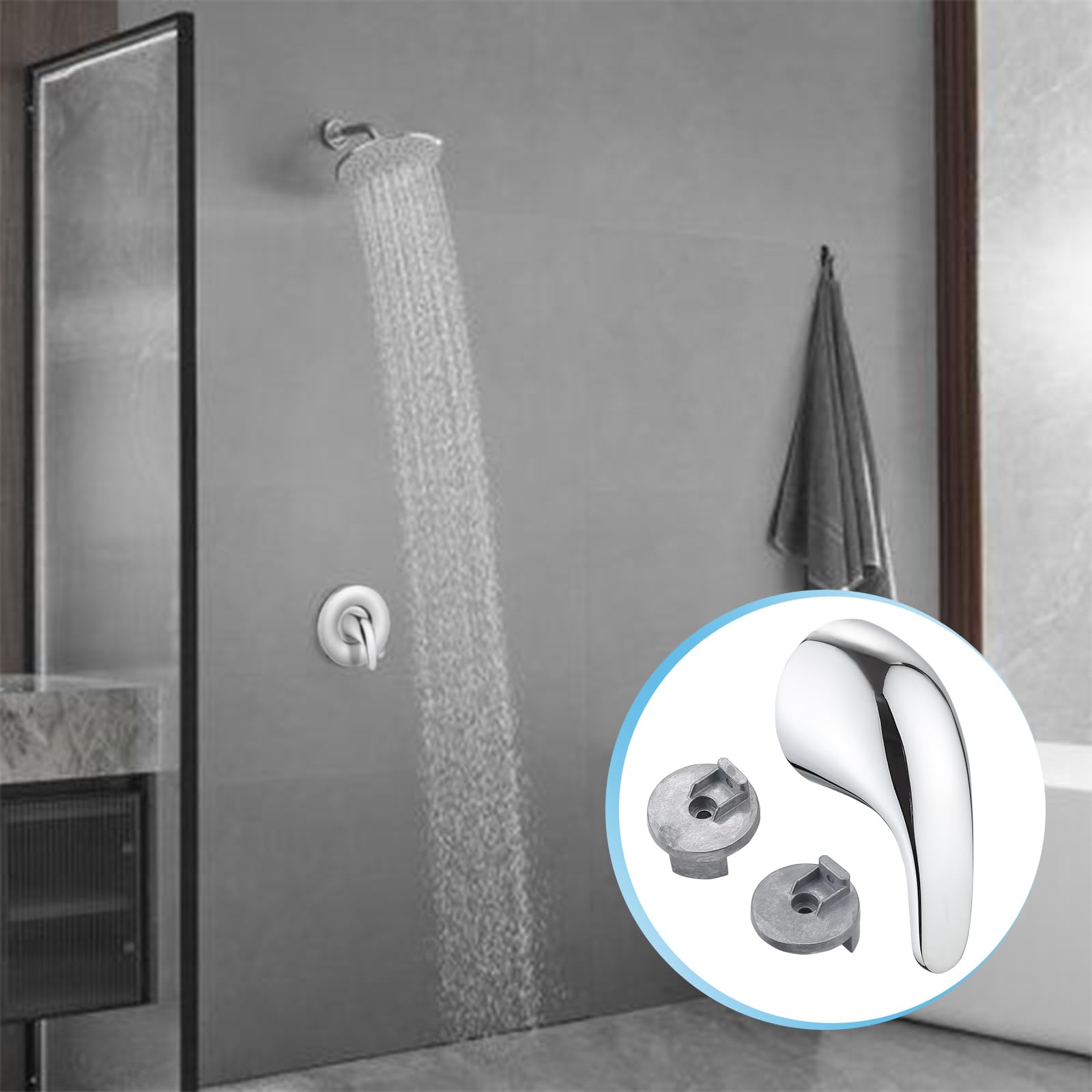 Shower Knob Replacement(100657) for Moen Lever Shower Handle, Compatible with Moen PosiTemp Valve Systems, Brushed Nickel
