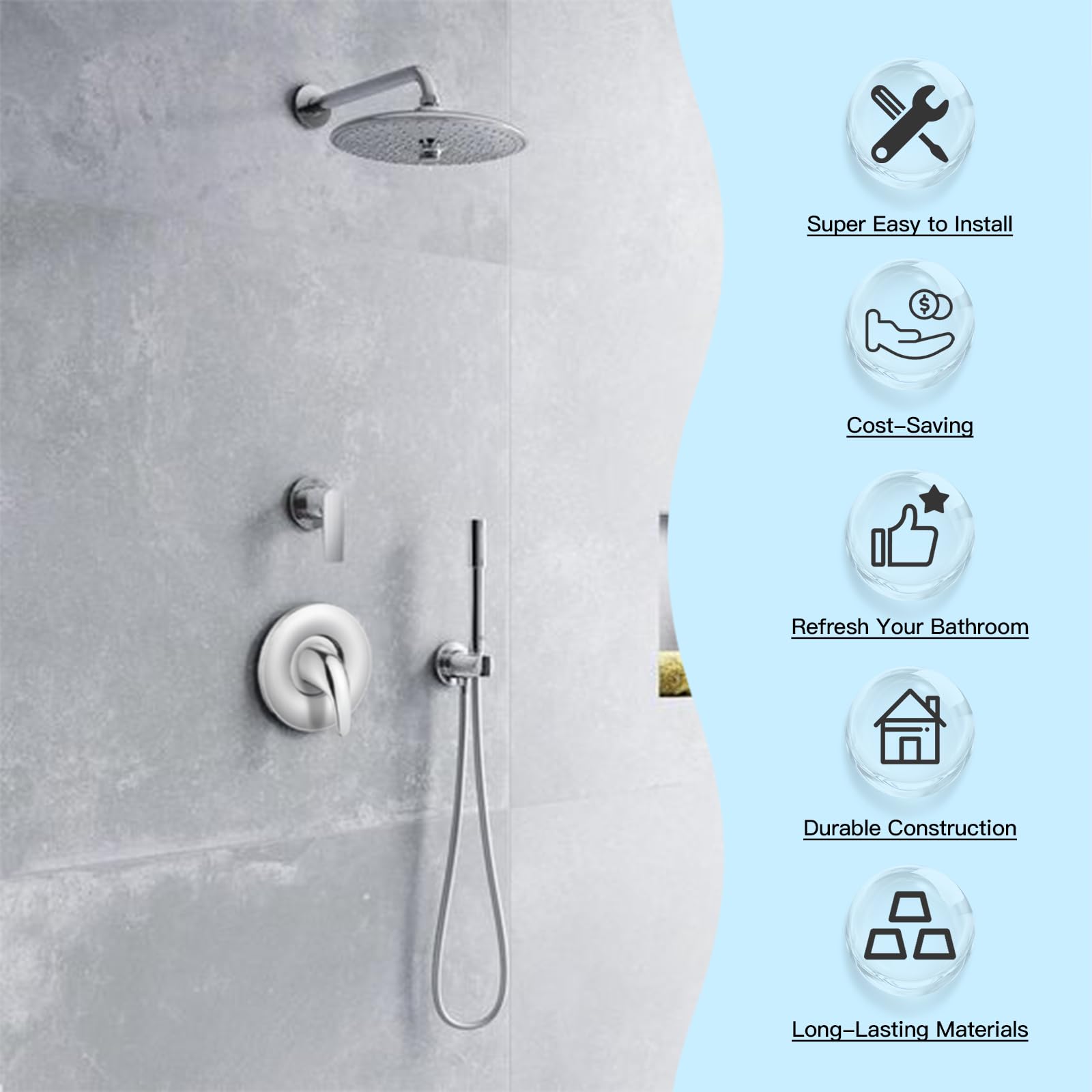 Shower Knob Replacement(100657) for Moen Lever Shower Handle, Compatible with Moen PosiTemp Valve Systems, Brushed Nickel