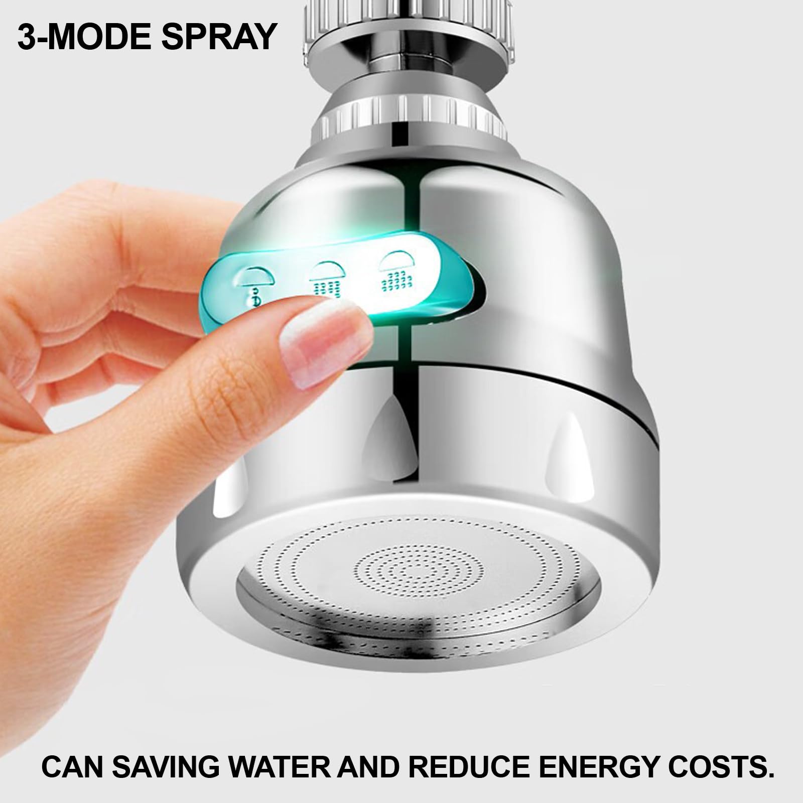 Kitchen Faucet Head Replacement, 360° Faucet Extender 3 Mode Adjustable Kitchen Faucet Spray Universal Aluminum Adapter Anti -Splash Kitchen Sink Accessories