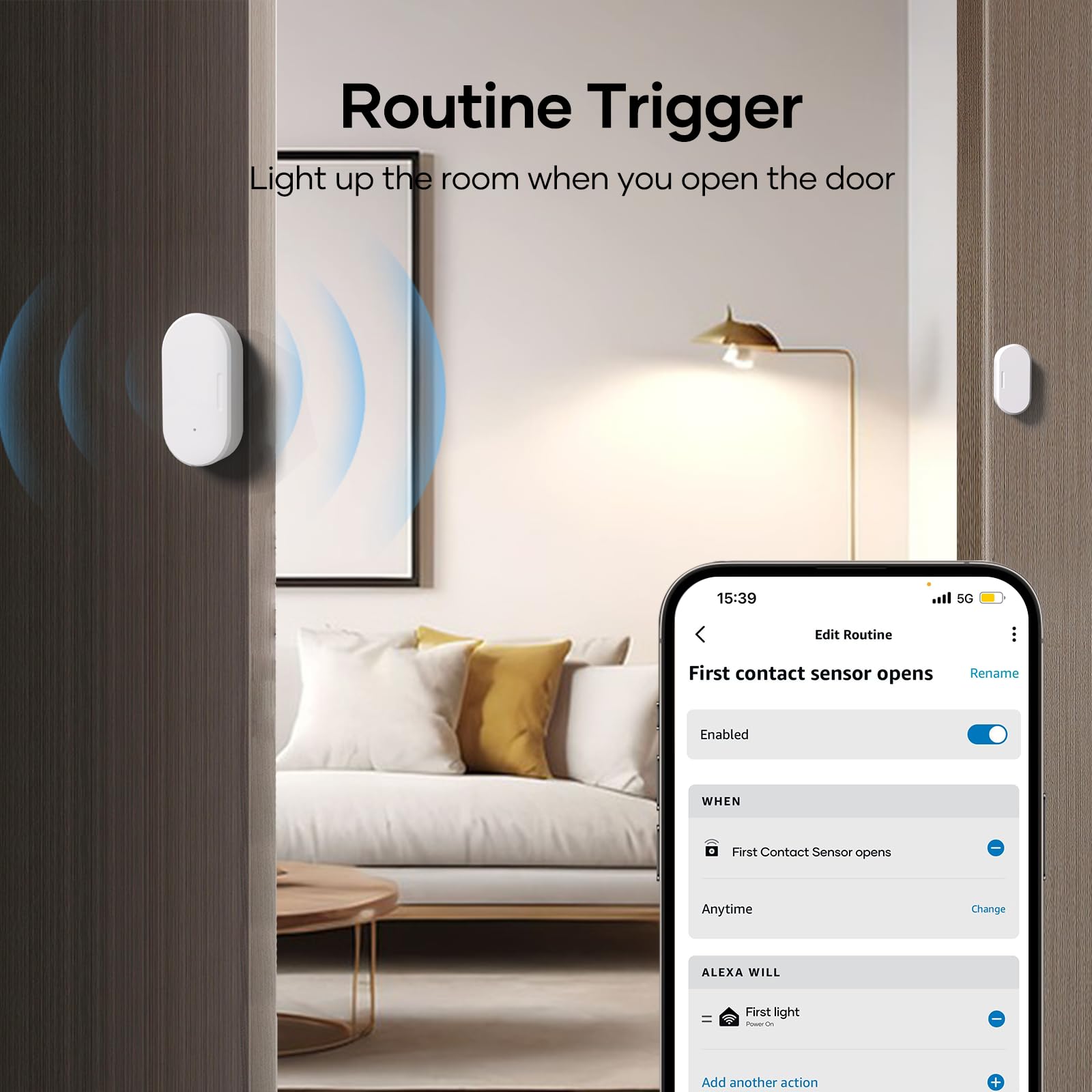 OUVOPO Zigbee Door Sensor 4 Pack, Mini Smart Door Sensor, Home Automation, Kid Safety, Work with Alexa, SmartThings, Home Assistant, Aeotec, Hubitat, Homey with Build-in Zigbee Hub, Hub Required