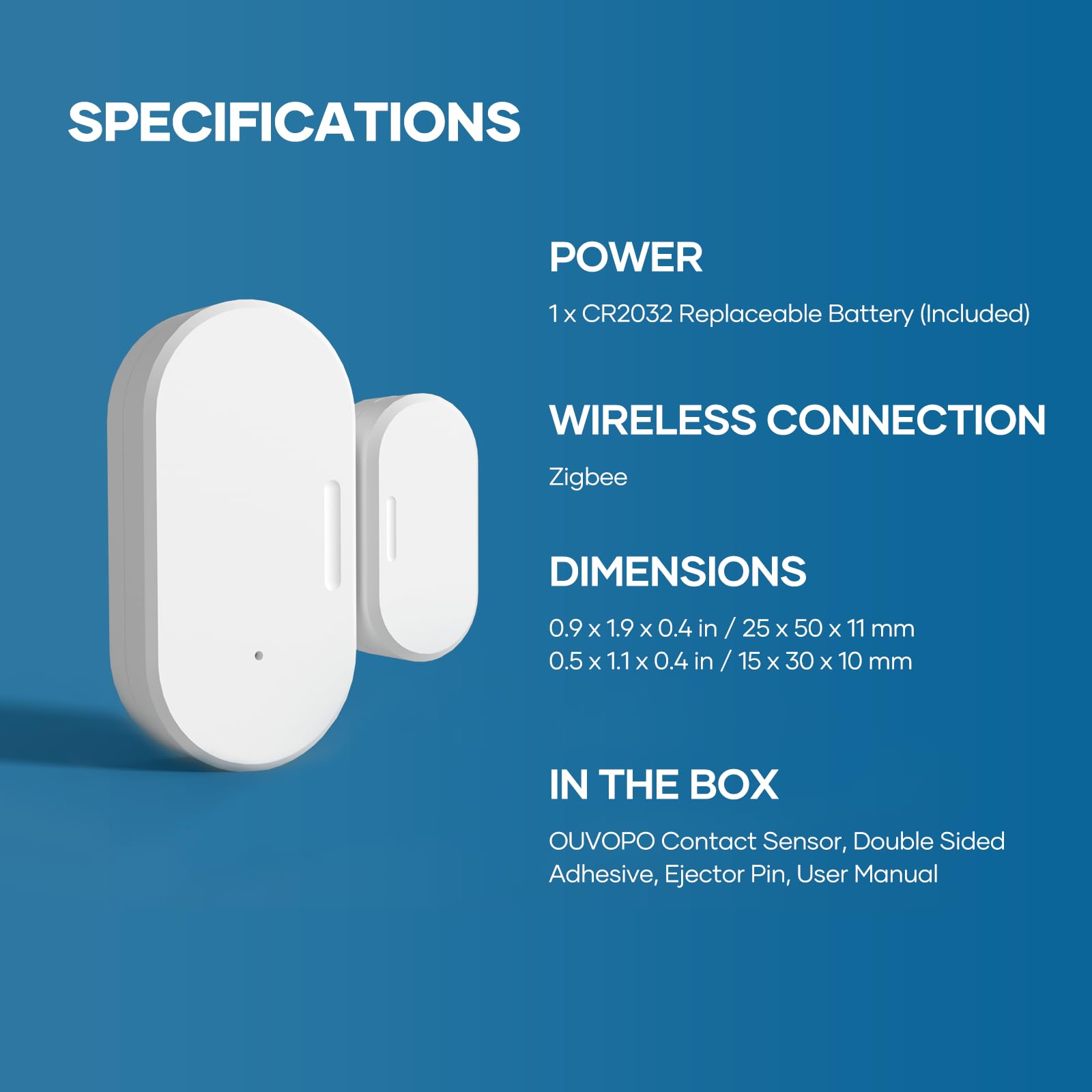 OUVOPO Zigbee Door Sensor 4 Pack, Mini Smart Door Sensor, Home Automation, Kid Safety, Work with Alexa, SmartThings, Home Assistant, Aeotec, Hubitat, Homey with Build-in Zigbee Hub, Hub Required
