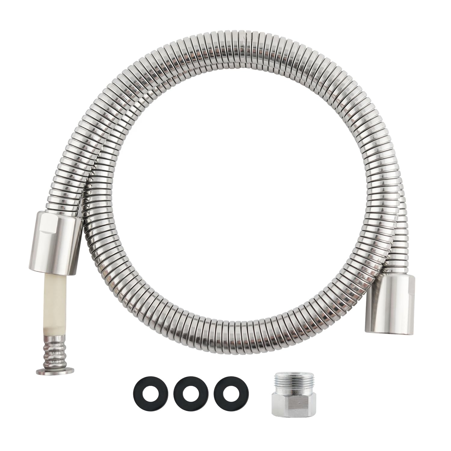 Phivan Commercial Faucet Parts 38" Commercial Sink Faucet Sprayer Hose Stainless Steel Pre-rinse Sprayer Hose Replacement Kit for Most Commercial Dish Spray Flexible Hose Restaurant Industrial Kitchen