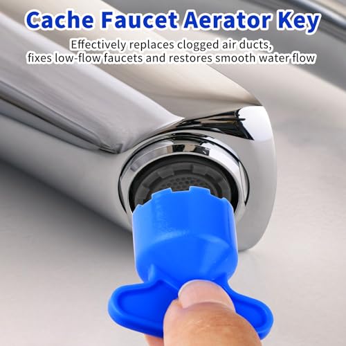 Notoke 5 PCS Faucet Aerator Removal Tools Faucet Wrench with 5 Sizes M16.5, M18.5, M21.5, M22.5, M24, Recessed Faucet Cache Aerator Key Sink Aerator Wrenches for Kitchen Bathroom Sink Faucet Aerator