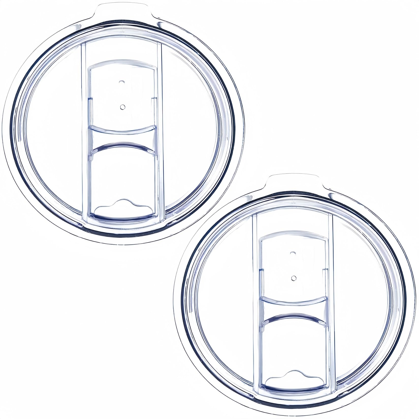 sweetfamily 2 Replacement Lids for Stainless Steel Tumbler Travel Cup,3.1 to 3.15 INCH Cup Mouth Compatible with YETI Rambler and More Tumbler Cups,Spill Proof Splash Resistant Sliding Covers (20 oz)
