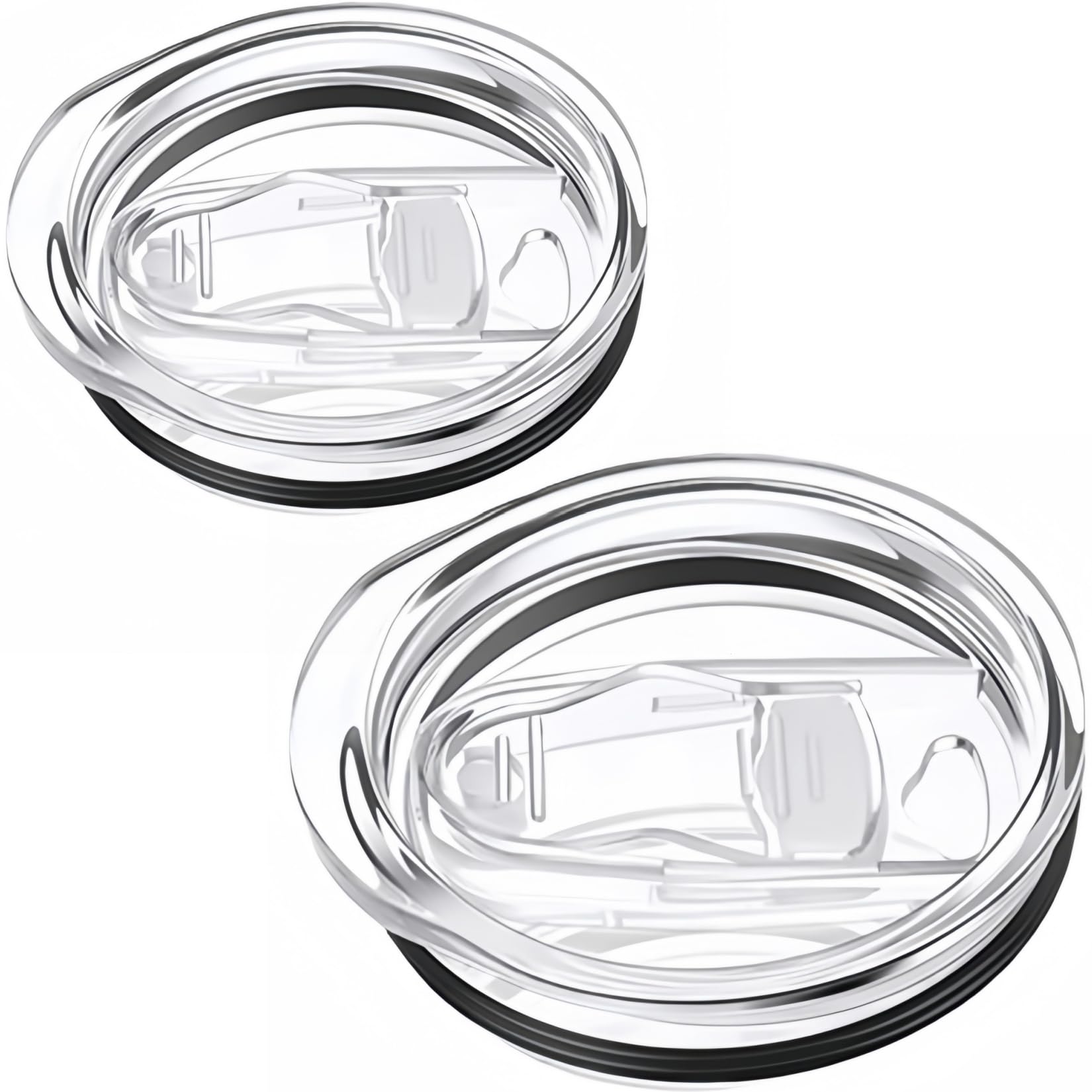 sweetfamily 2 Replacement Lids for Stainless Steel Tumbler Travel Cup,3.1 to 3.15 INCH Cup Mouth Compatible with YETI Rambler and More Tumbler Cups,Spill Proof Splash Resistant Sliding Covers (20 OZ)