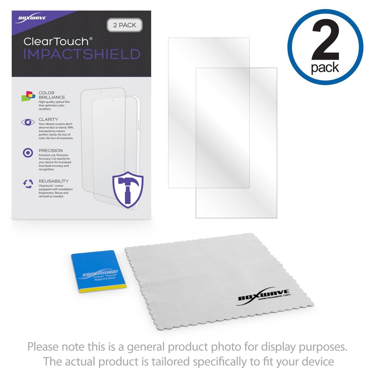 BoxWave Screen Protector Compatible with Ecobee EB-STATE3LTP-02 - ClearTouch ImpactShield (2-Pack), Impenetrable Screen Protector Flexible Film