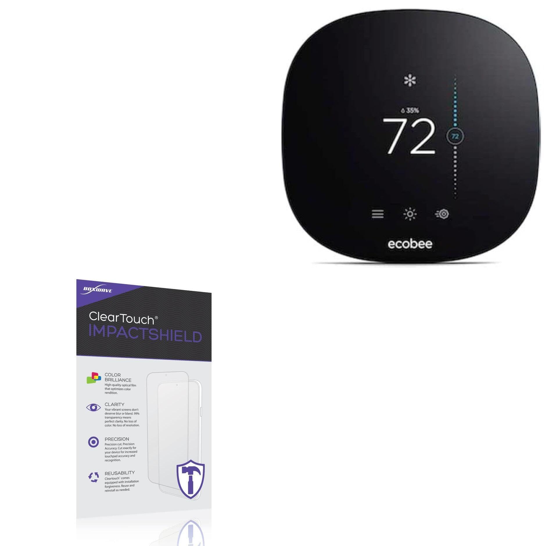 BoxWave Screen Protector Compatible with Ecobee EB-STATE3LTP-02 - ClearTouch ImpactShield (2-Pack), Impenetrable Screen Protector Flexible Film