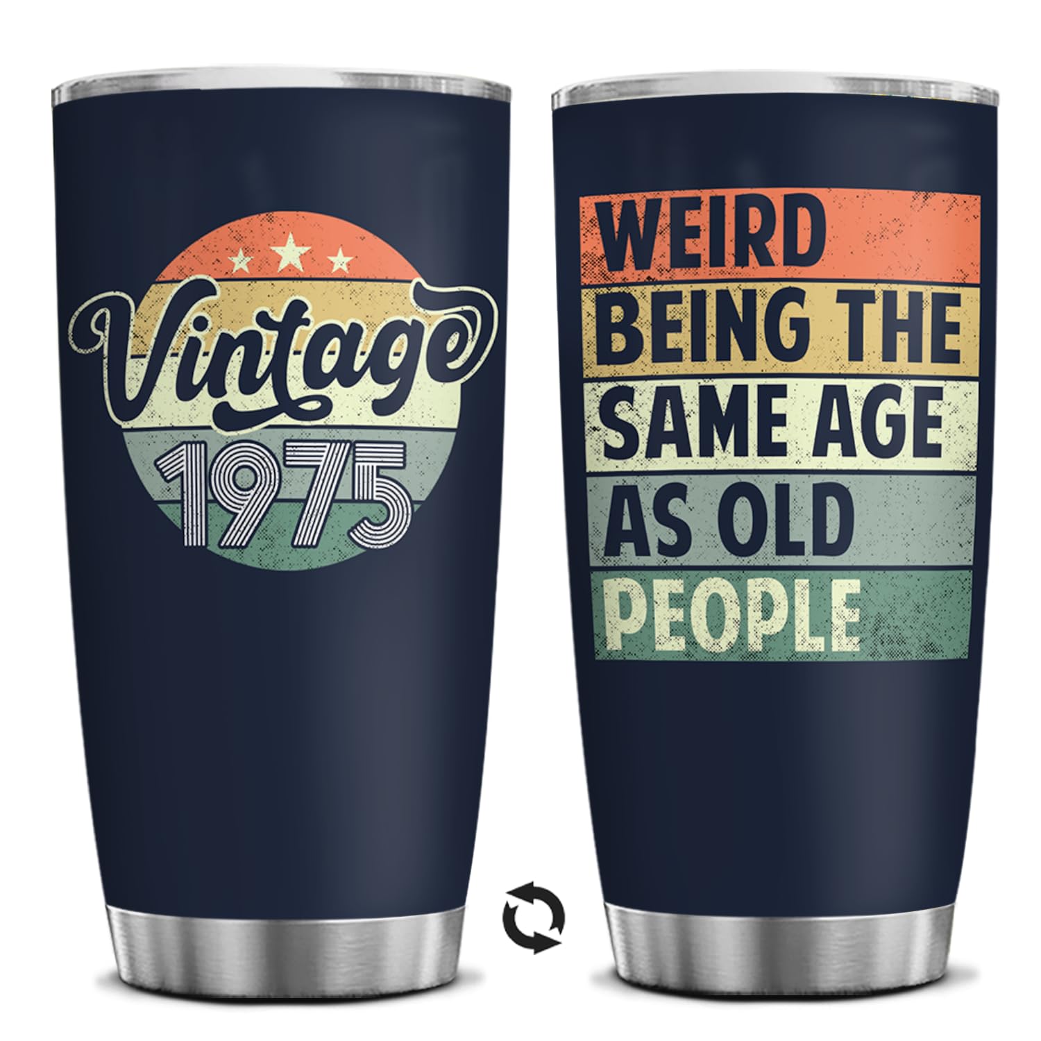 FROOBLEQUIRK 50 Years Old 1975 20 Oz Tumbler ā 50th Birthday Gift for Men, Women, Mom, Dad, Wife, Husband, Grandpa, or Grandma, Funny 50-Year-Old Gift & Birthday Decoration
