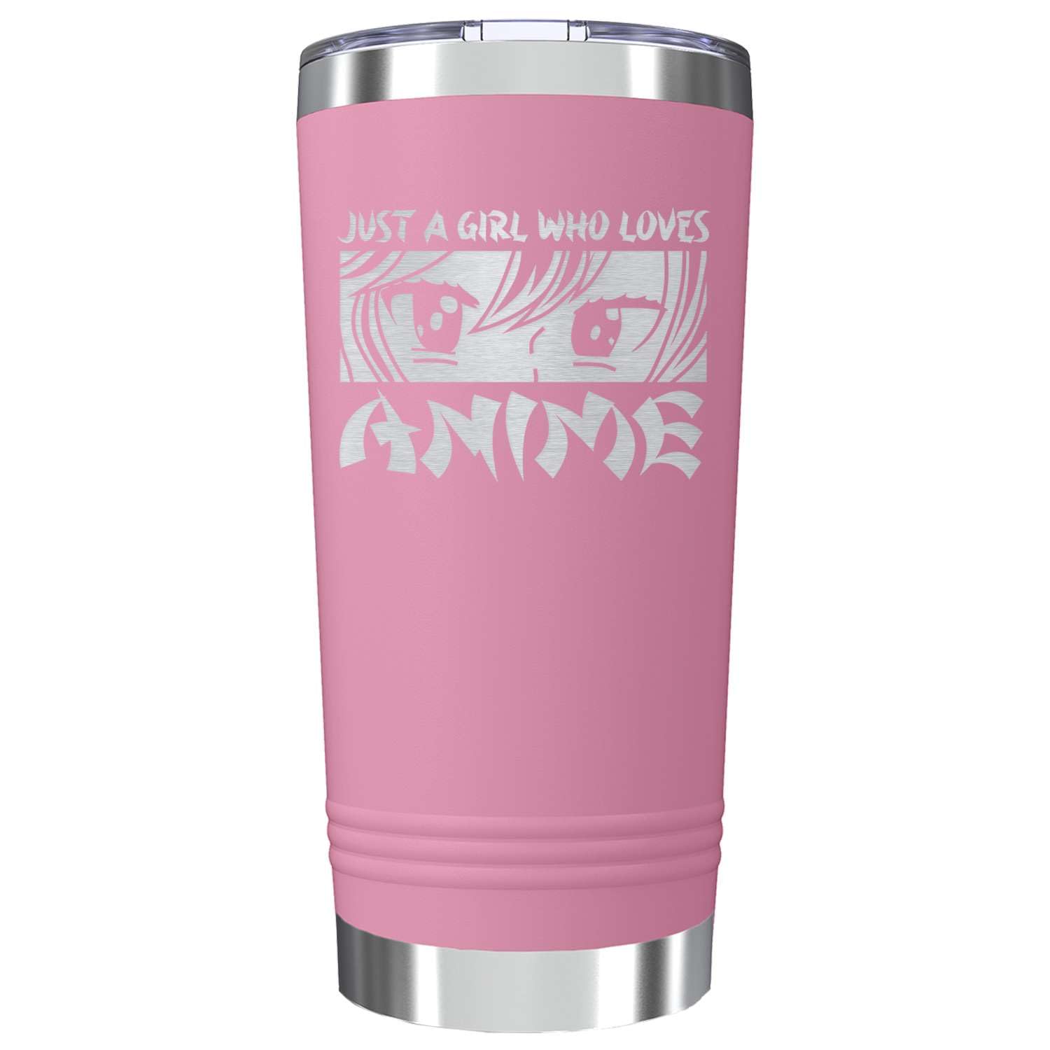 shop4ever ust A Girl Who Loves Anime Insulated Tumbler 20 oz. with Lid, Stainless Steel Cups Travel Coffee Mug Anime Fans Anime Lovers Birthday Gift (Light Pink)