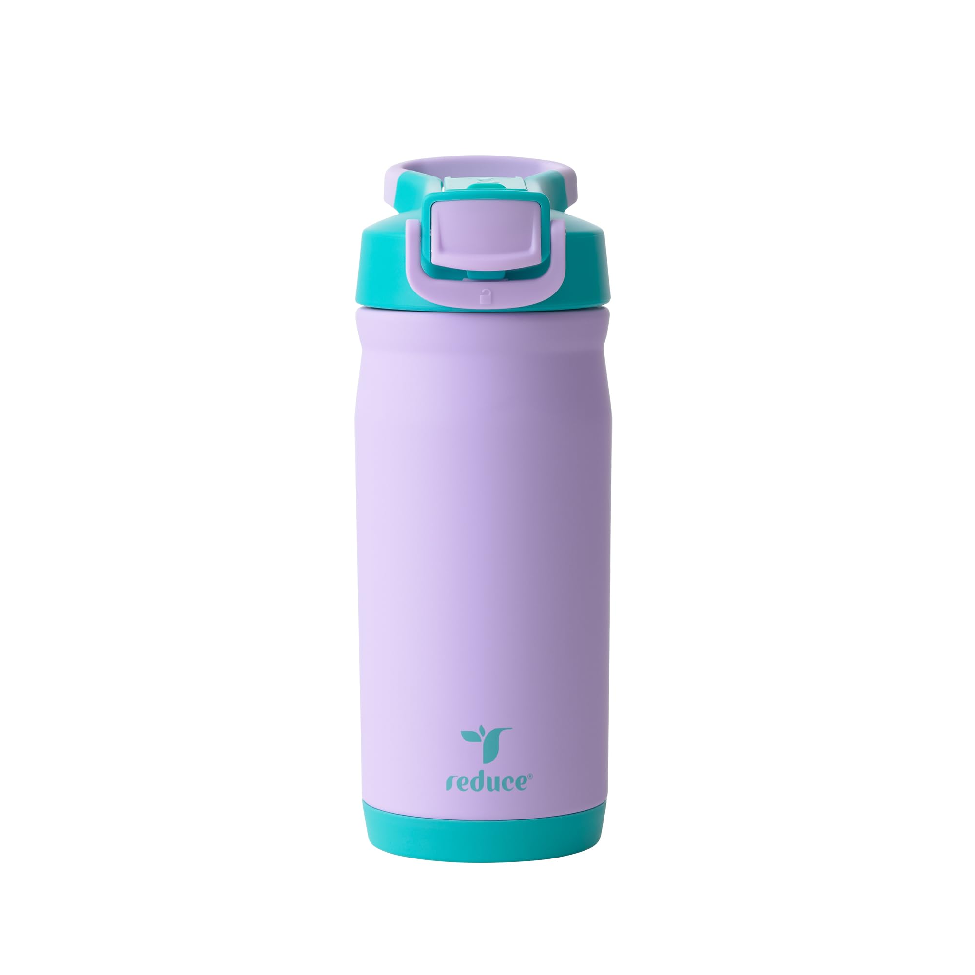 REDUCE 14 oz Hydrate Pro Stainless Steel Insulated Water Bottle - Flip Top Leak-Proof Lid,Dishwasher Safe,BPA-Free, Dual Wall Vacuum, Keeps Drinks Cold for 48 Hrs, Cup Holder Friendly - Mermaid Purple