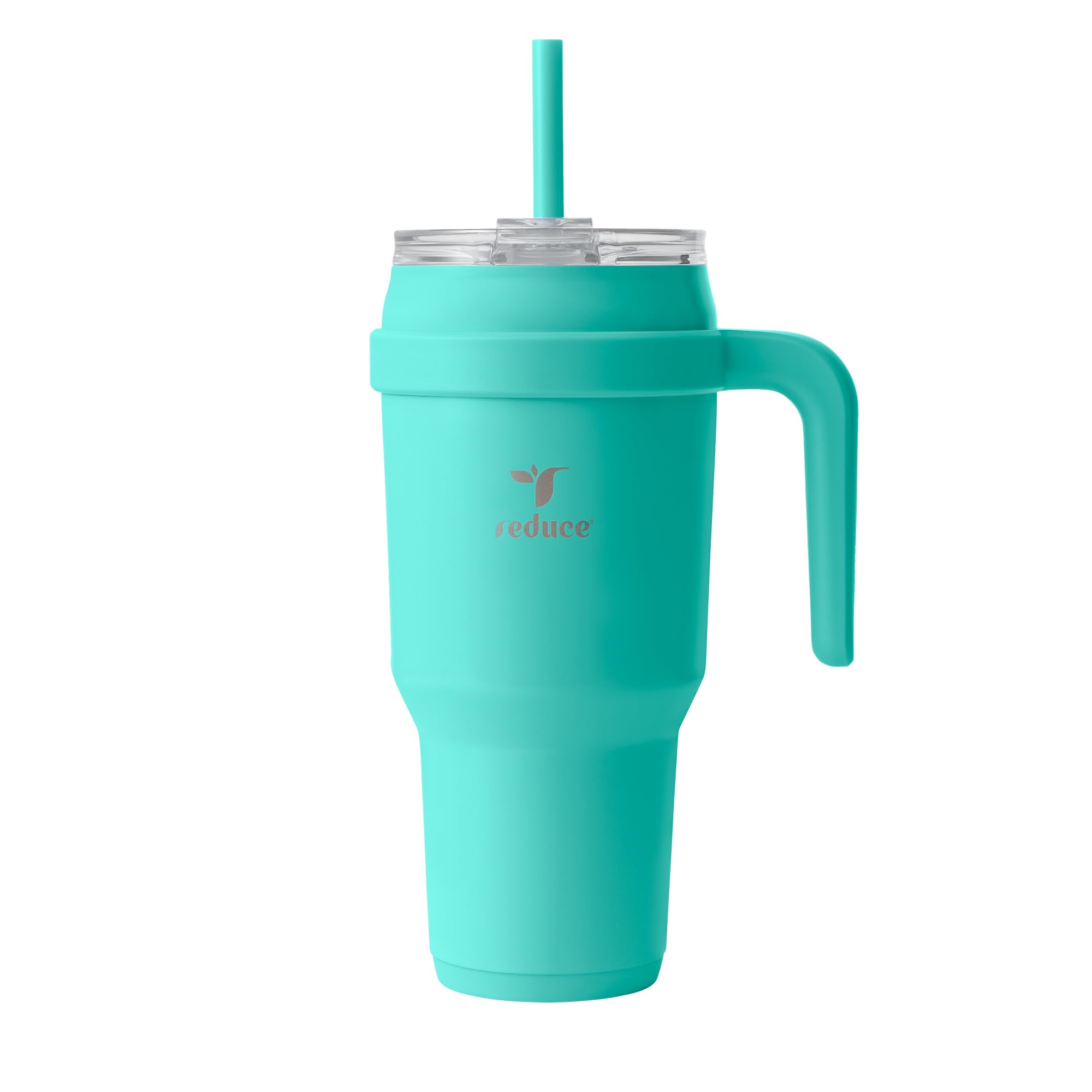 Reduce 40 oz Stainless Steel Tumbler with Handle - Dual-Wall Vacuum Insulated Travel Mug, Sweat-Proof Lid & Reusable Straw - Keeps Drinks Cold for 24 Hrs, Fits Cupholders, Dishwasher Safe-Ocean Breeze