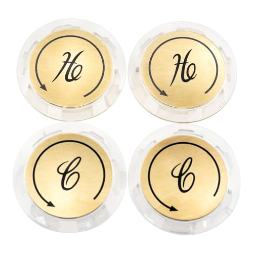 CChiai 4PCS 1-3/16 Inch Inner Diameter Faucet Index Buttons Universal Hot and Cold Bathroom Sink Handle Buttons Acrylic Bathtub Faucet Handle
