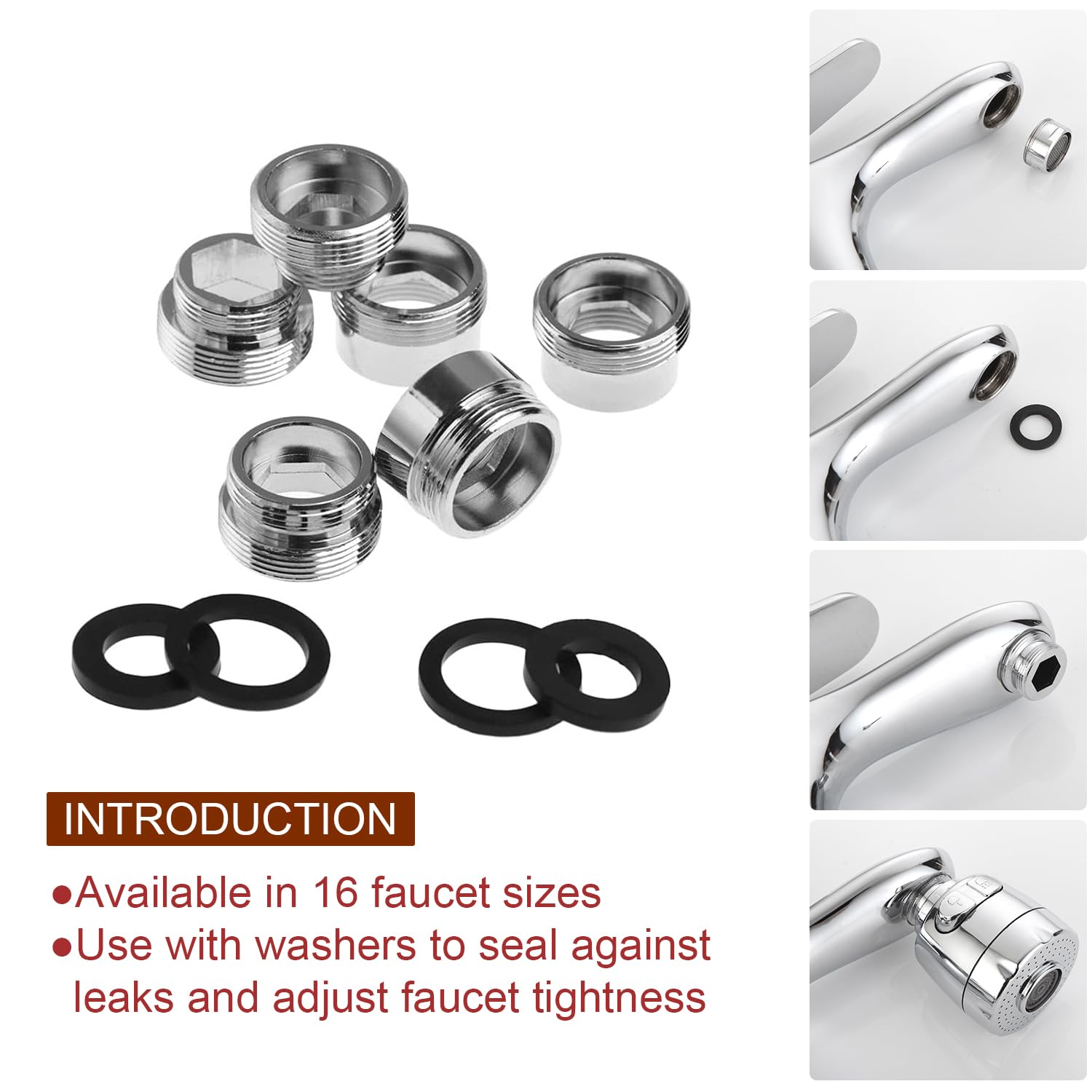 10 pcs Faucet Adapter Kit, CNYMANY Kitchen Aerator Adapter Set Male M20 Female Sink Adapter Connecting Garden Hose Water Filter Standard Hose via Diverter