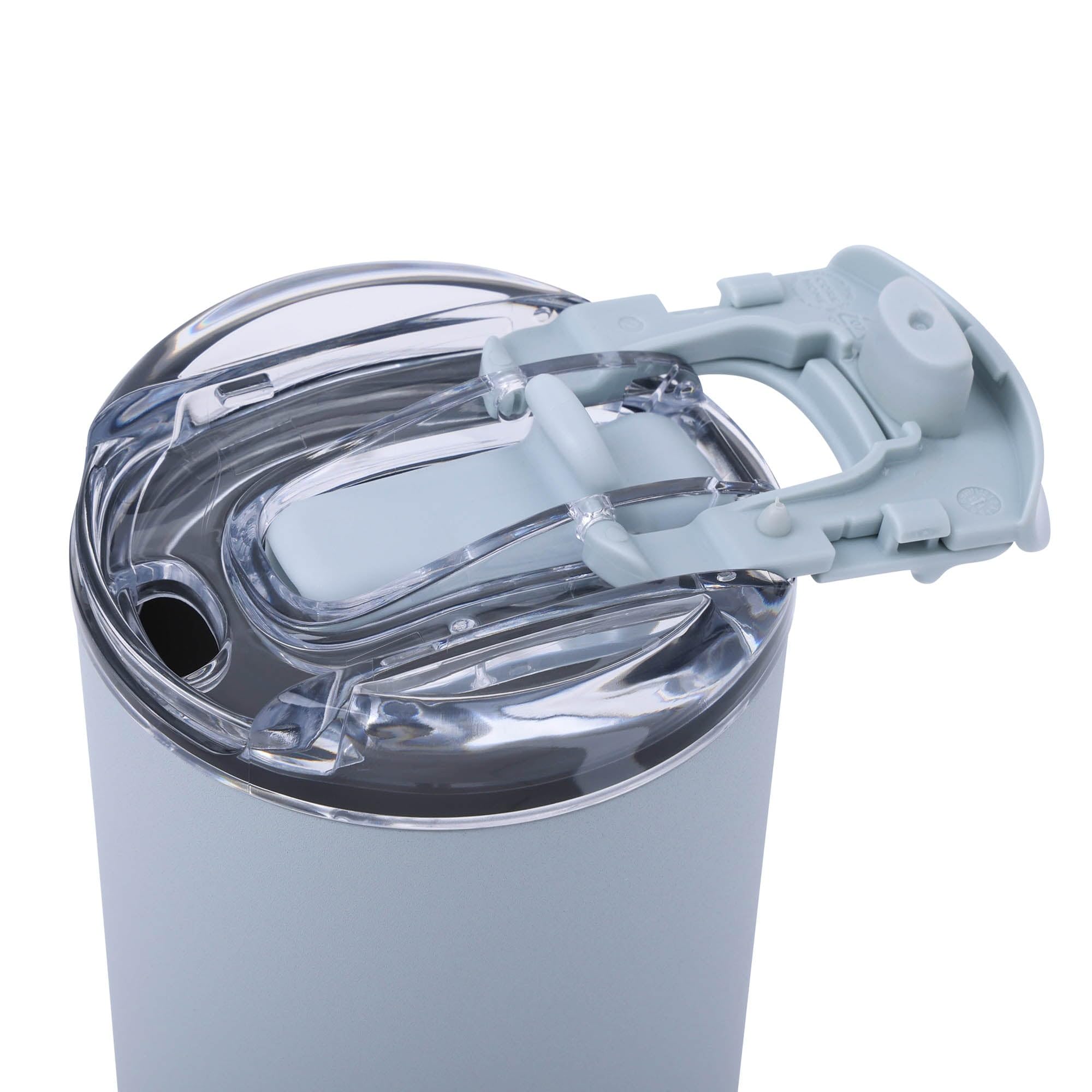 Manna Groove Stainless Steel Insulated Tumbler with Locking Tritan Lid and Flip-up Straw - 30 Oz - Ocean Mist Powder Coat