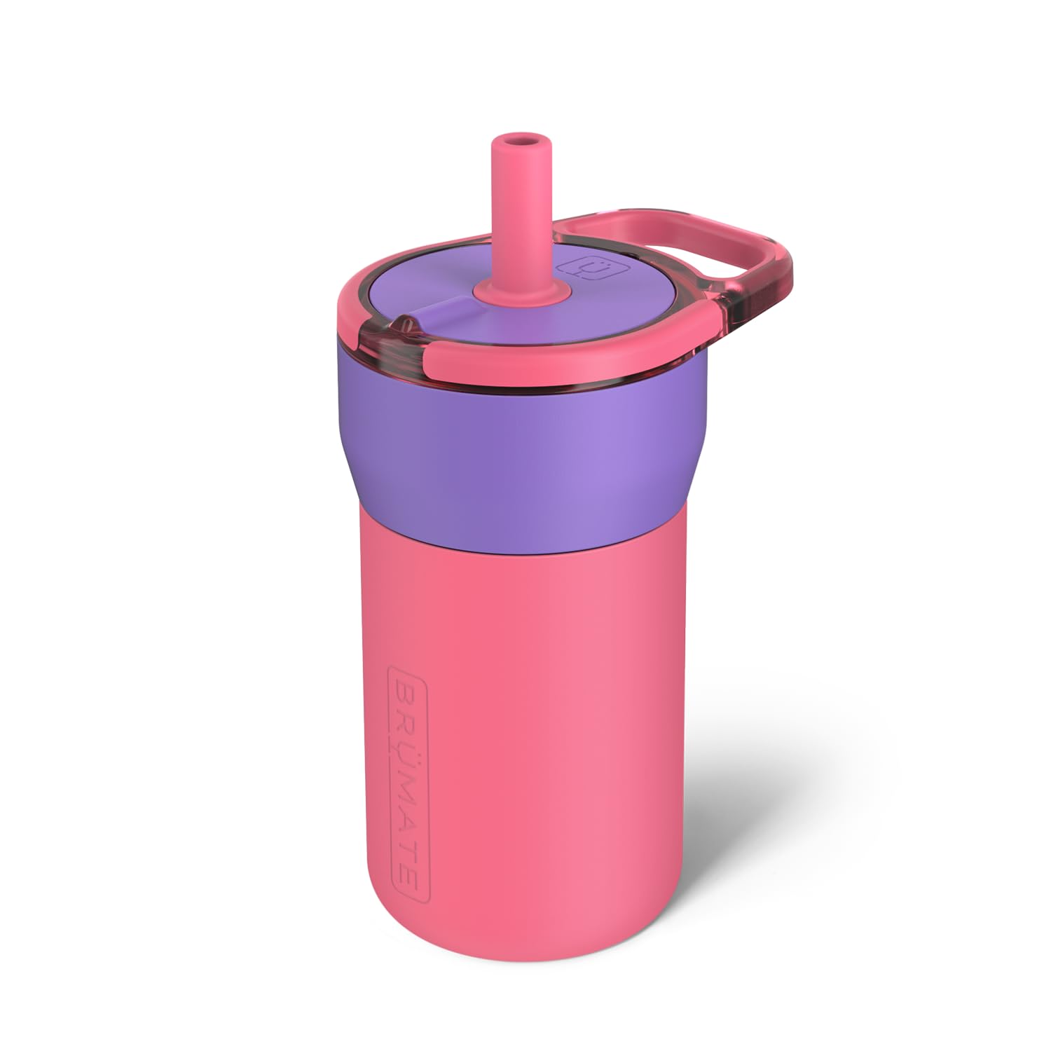 BrüMate Leap 12oz 100% Leakproof Kids Tumbler with Handle and Silicone Soft Straw | Drop Resistant Silicone Sleeve | For Kids 4+ | Insulated Stainless Steel | Cup Holder Friendly | 12oz (Aurora)