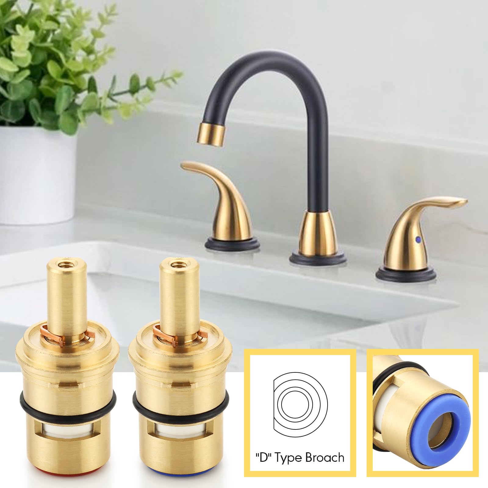 Replacement for Kingston Brass KSRPL8100CC & KSRPL8100HC Ceramic Disc Cartridge, Ceramic Cartridge Replacement, Cold Hot Ceramic Cartridge Fits for Kingston Brass Faucet