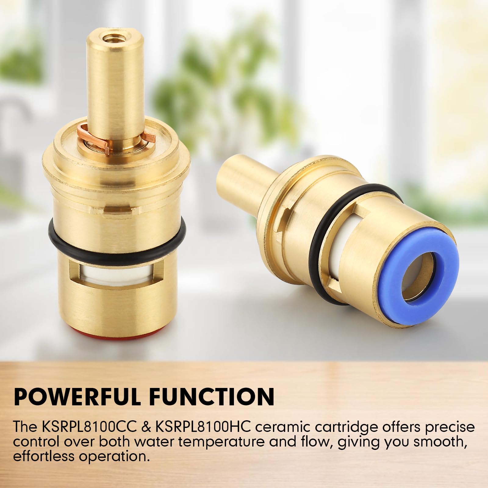 Replacement for Kingston Brass KSRPL8100CC & KSRPL8100HC Ceramic Disc Cartridge, Ceramic Cartridge Replacement, Cold Hot Ceramic Cartridge Fits for Kingston Brass Faucet