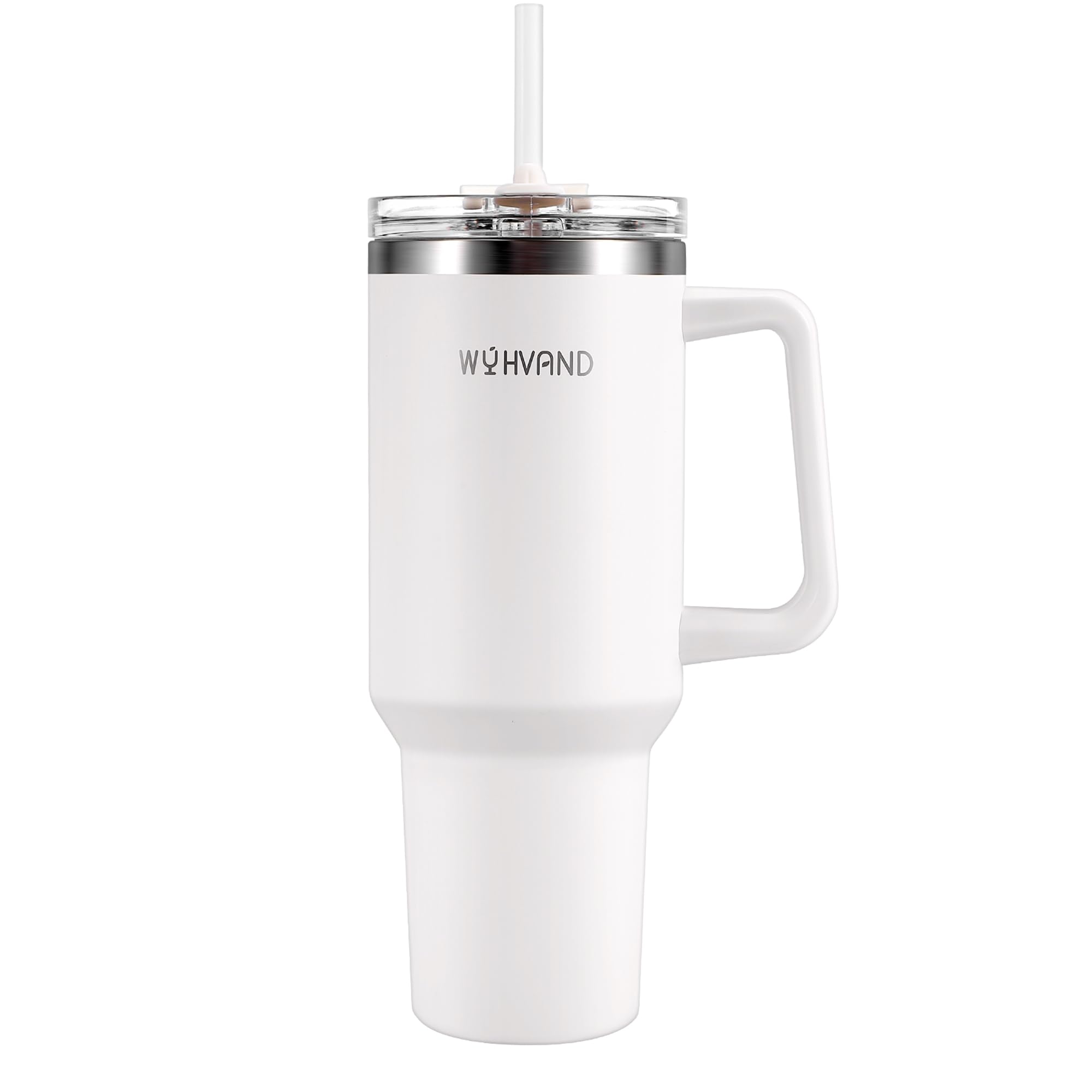 WYHVAND 40 oz Tumbler with Handle, Stainless Steel Insulated Tumbler with Lid and Straw Keeps Drinks Cold and Hot, The Best Birthday Gifts for Family, Friends -Cream