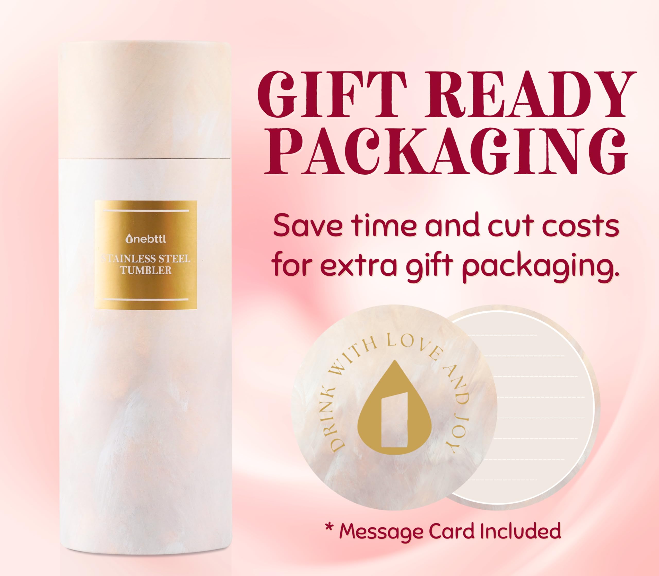 Onebttl Monogrammed Gifts for Women, Personalized Travel Mugs, Unique Coffee Tumbler with Initials for Her on Birthdays Christmas, Rose Gold, B