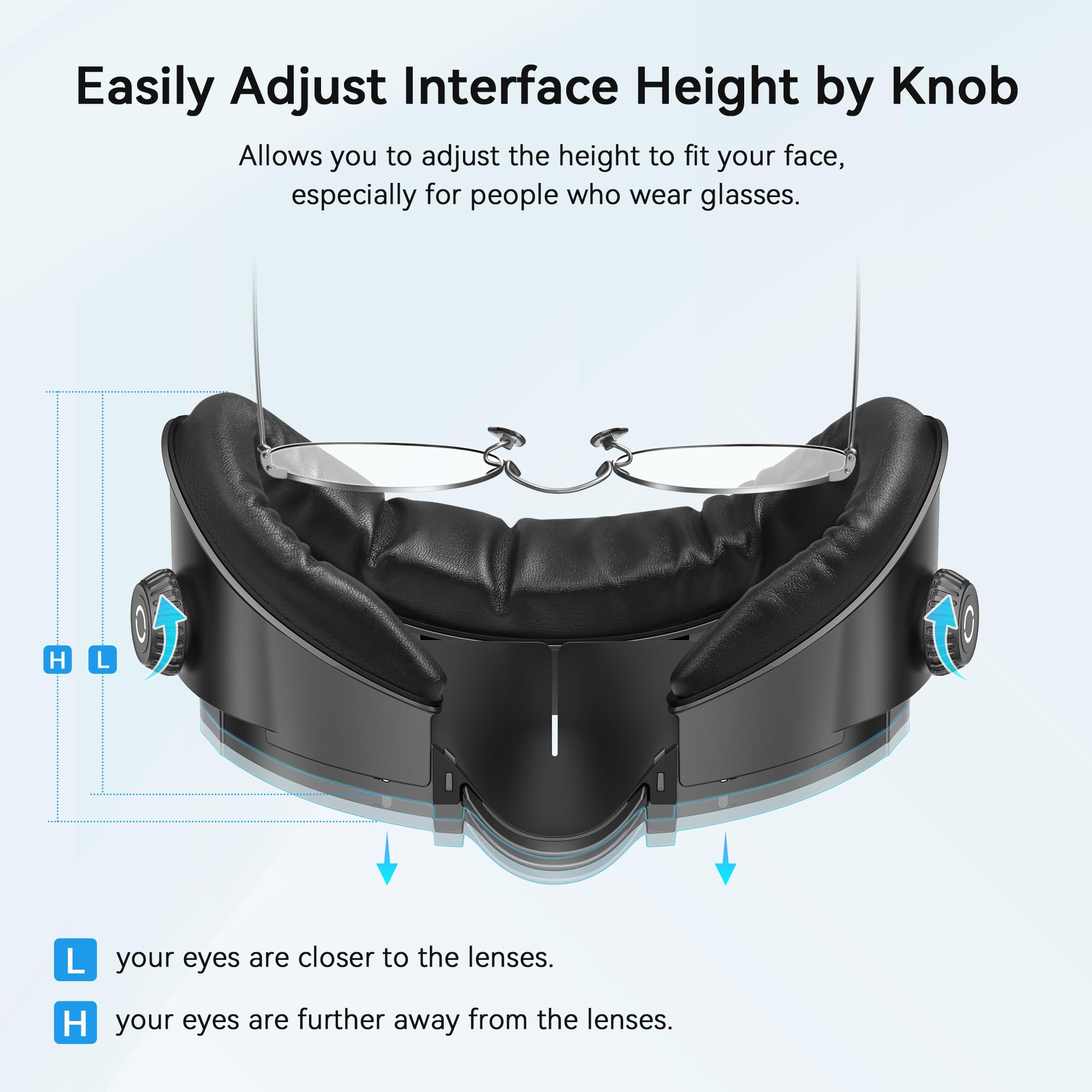 AMVR Upgraded Comfort Face Cover Pad Facial Interface Compatible with Meta/Oculus Quest 3 Accessories, with Knob Adjustable, with PU Face Cushion and Breathable Ice Silk Cotton