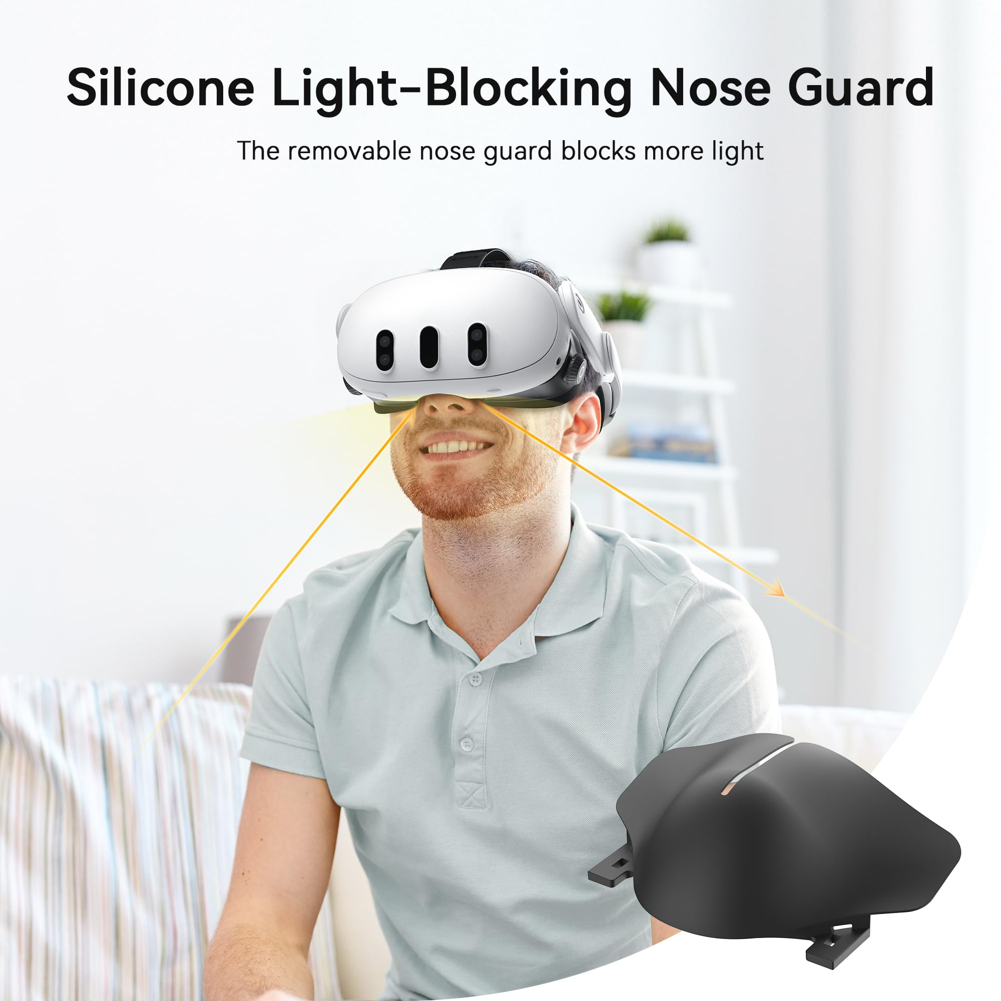 AMVR Upgraded Comfort Face Cover Pad Facial Interface Compatible with Meta/Oculus Quest 3 Accessories, with Knob Adjustable, with PU Face Cushion and Breathable Ice Silk Cotton