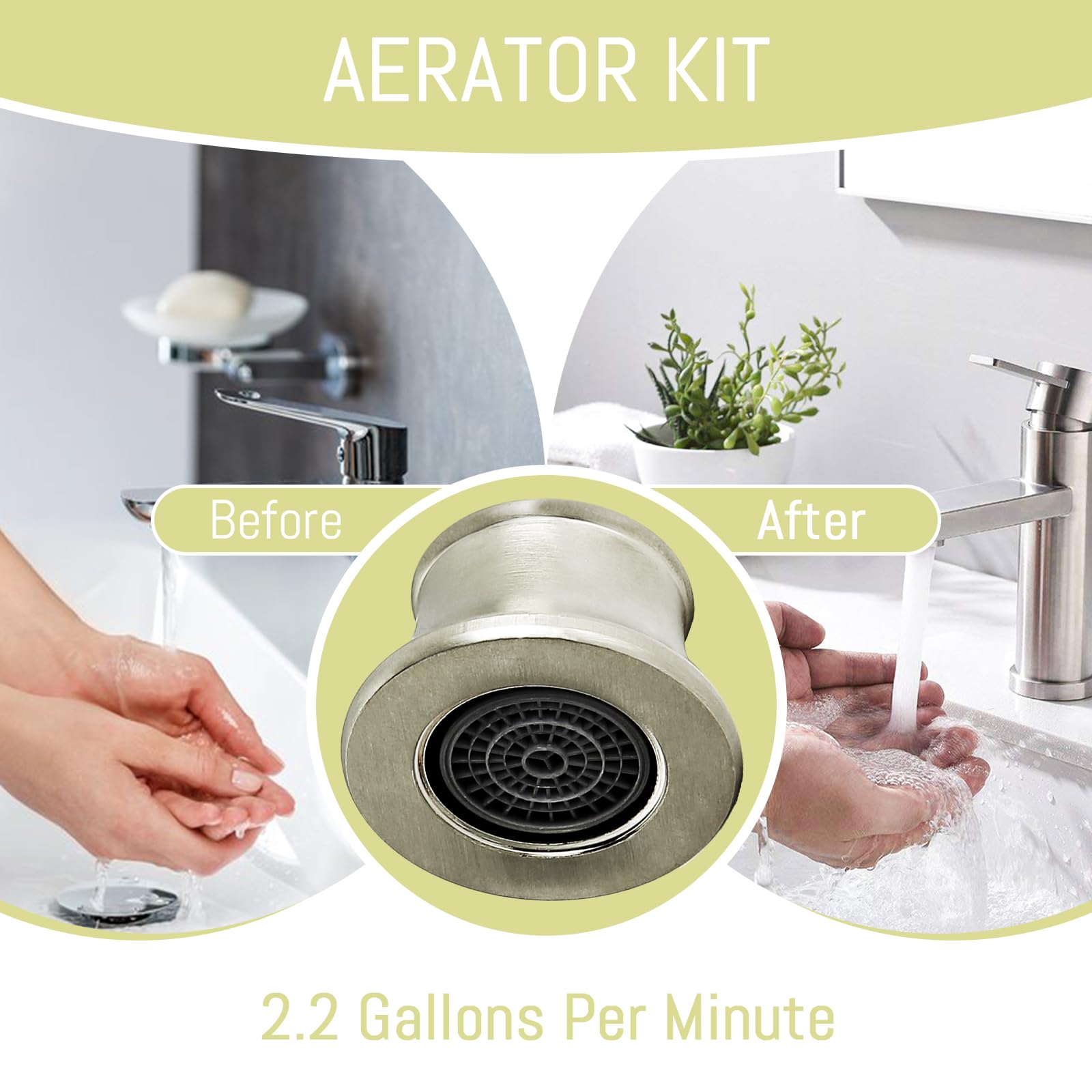 Moen Kitchen Faucet Aerator Replacement - Fits Delta Faucet, 2.2 GPM Brushed Sink Aerator