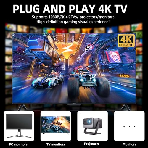 BADGOAL 2025 New Retro Game Console, Nostalgia Gaming Stick, Classic Video Games with 4K HDMI, 20,000+ Games and 23 Emulators, Upgraded Dual 2.4G Wireless Controllers 64GB