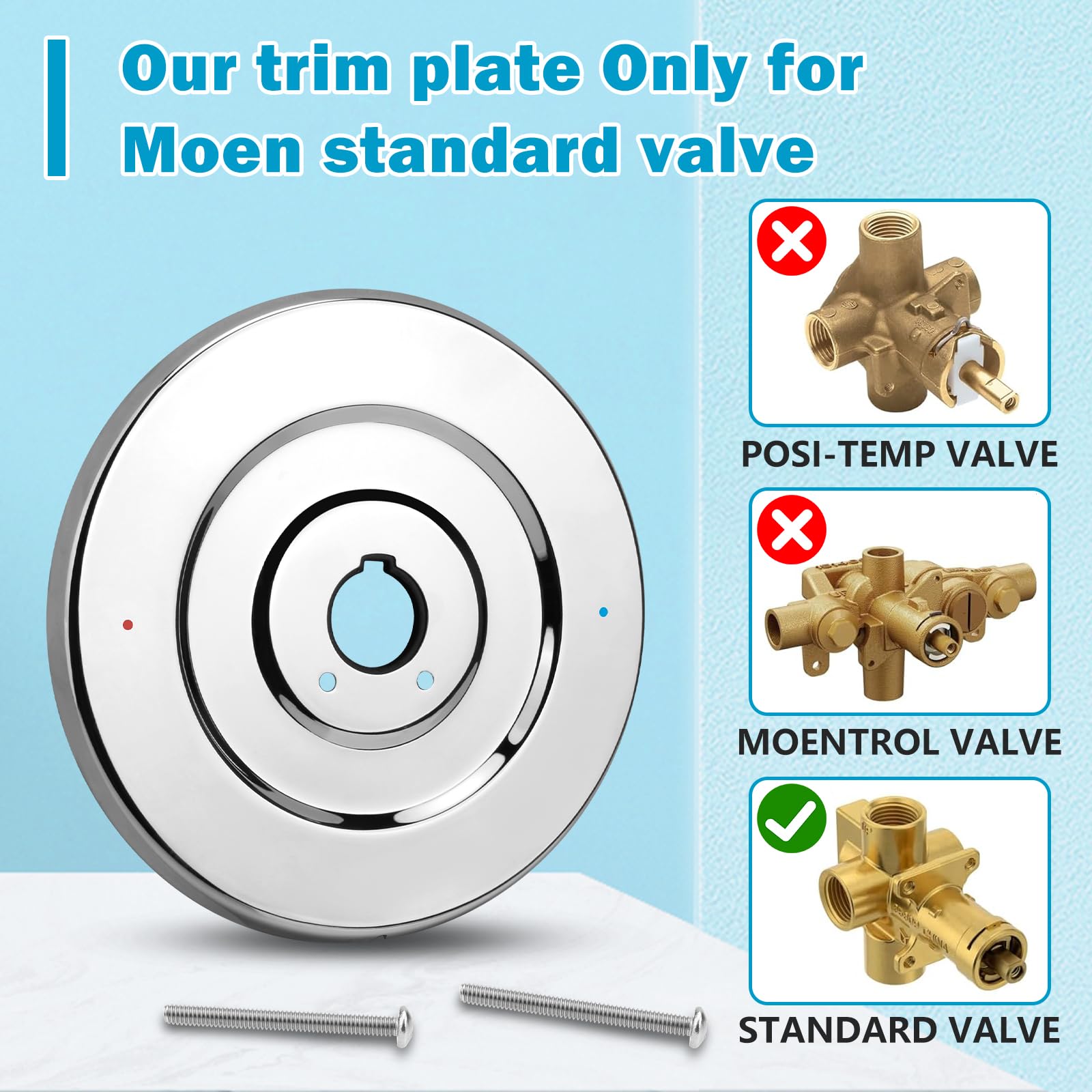 Chateau Collection Escutcheon Replacement for Moen 16090, Fit One-Handle Tub and Shower Faucets