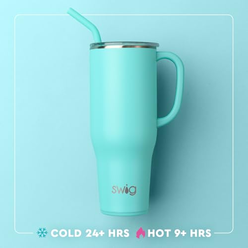 Swig Life 40oz Mega Mug, 40 oz Tumbler with Handle and Straw, Cup Holder Friendly, Dishwasher Safe, Extra Large Insulated Tumbler, Stainless Steel (Classic Nutcracker)