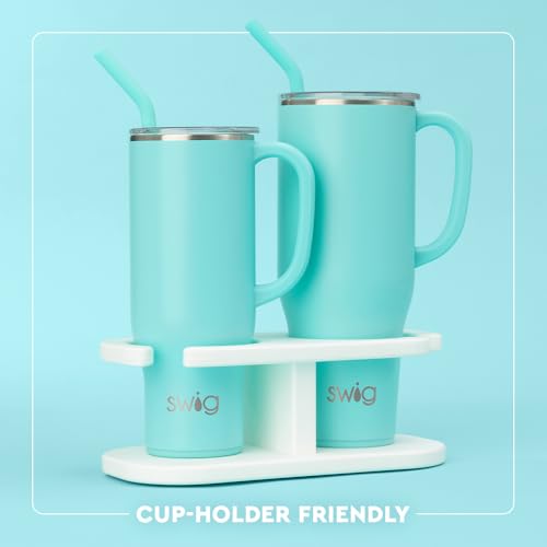 Swig Life 40oz Mega Mug, 40 oz Tumbler with Handle and Straw, Cup Holder Friendly, Dishwasher Safe, Extra Large Insulated Tumbler, Stainless Steel (Classic Nutcracker)