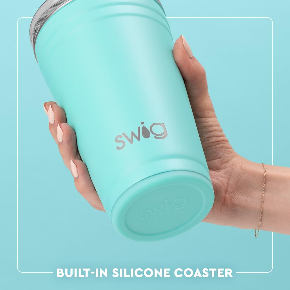 Swig Life 24oz Party Cup, Stackable Insulated Travel Coffee Tumbler with EZ Slider Lid, Cup Holder Friendly Travel Thermos, Stainless Steel 24 oz Tumbler, Reusable Coffee Mug (Classic Nutcracker)