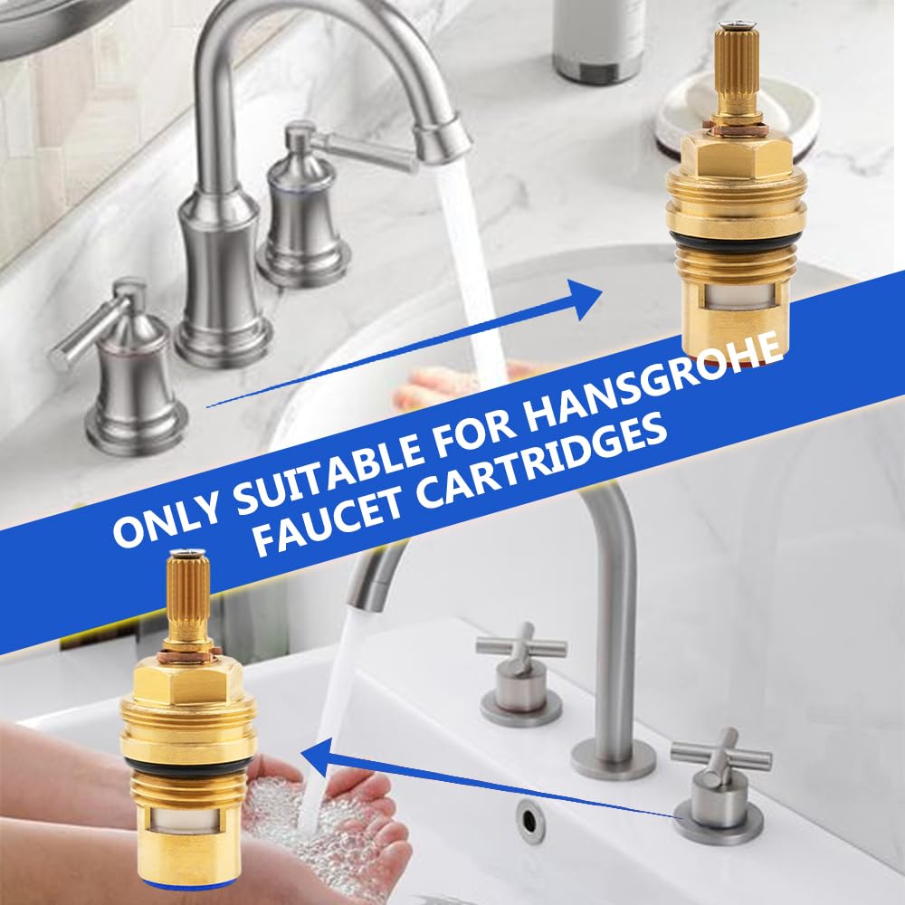 Faucet Cartridge Replacement for Hansgrohe 94008000 94009000, Replacement Faucet Cartridge Compatible with Hansgrohe Faucet, Cold Hot kitchen Faucet Cartridge
