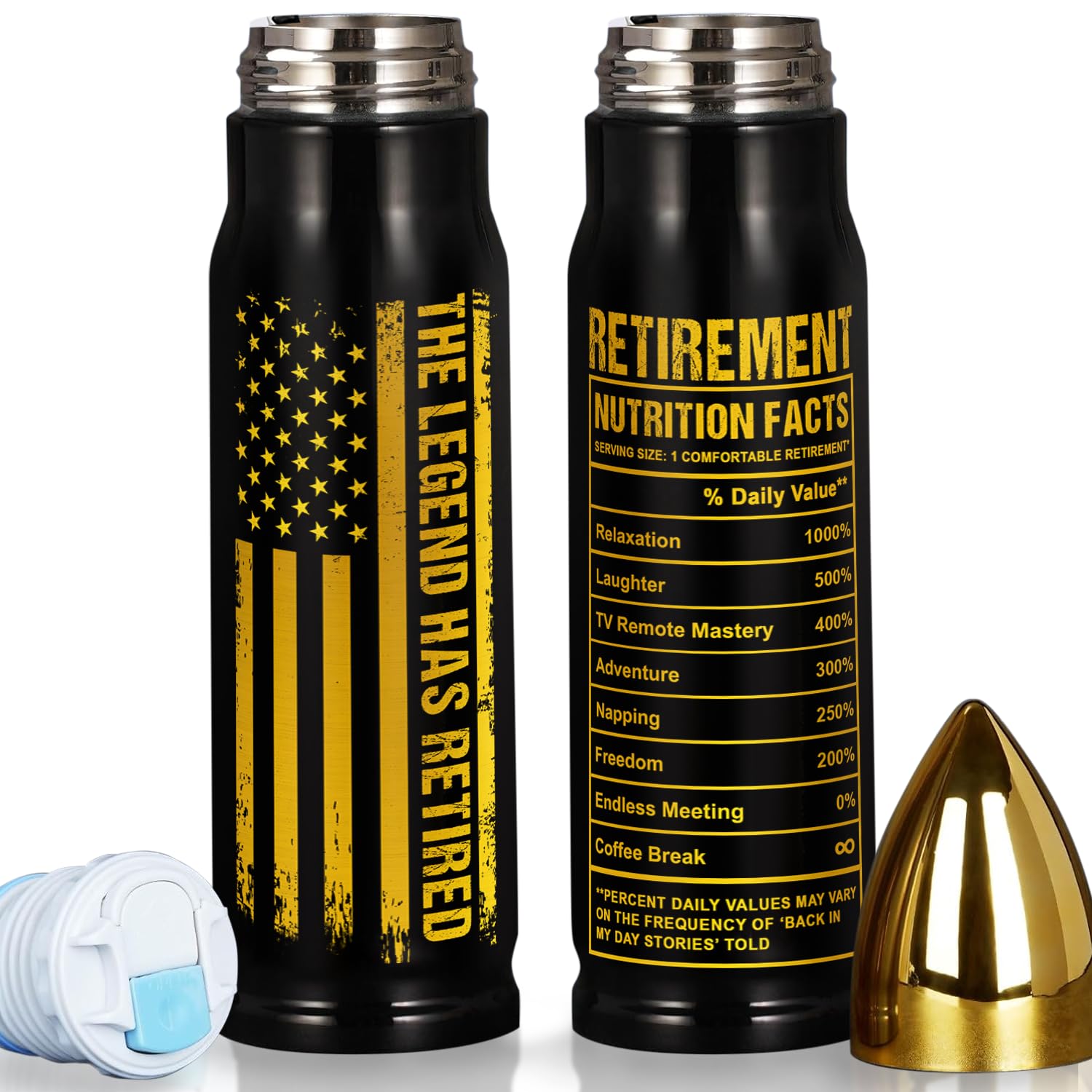 FROOBLEQUIRK Retirement Coffee Tumbler For Men Women, Retire Bullet Tumbler 17 Oz - Retired Coffee Cup Gifts For Coworkers Friends Boss Family, Birthday Christmas Gift For Retired Man Woman