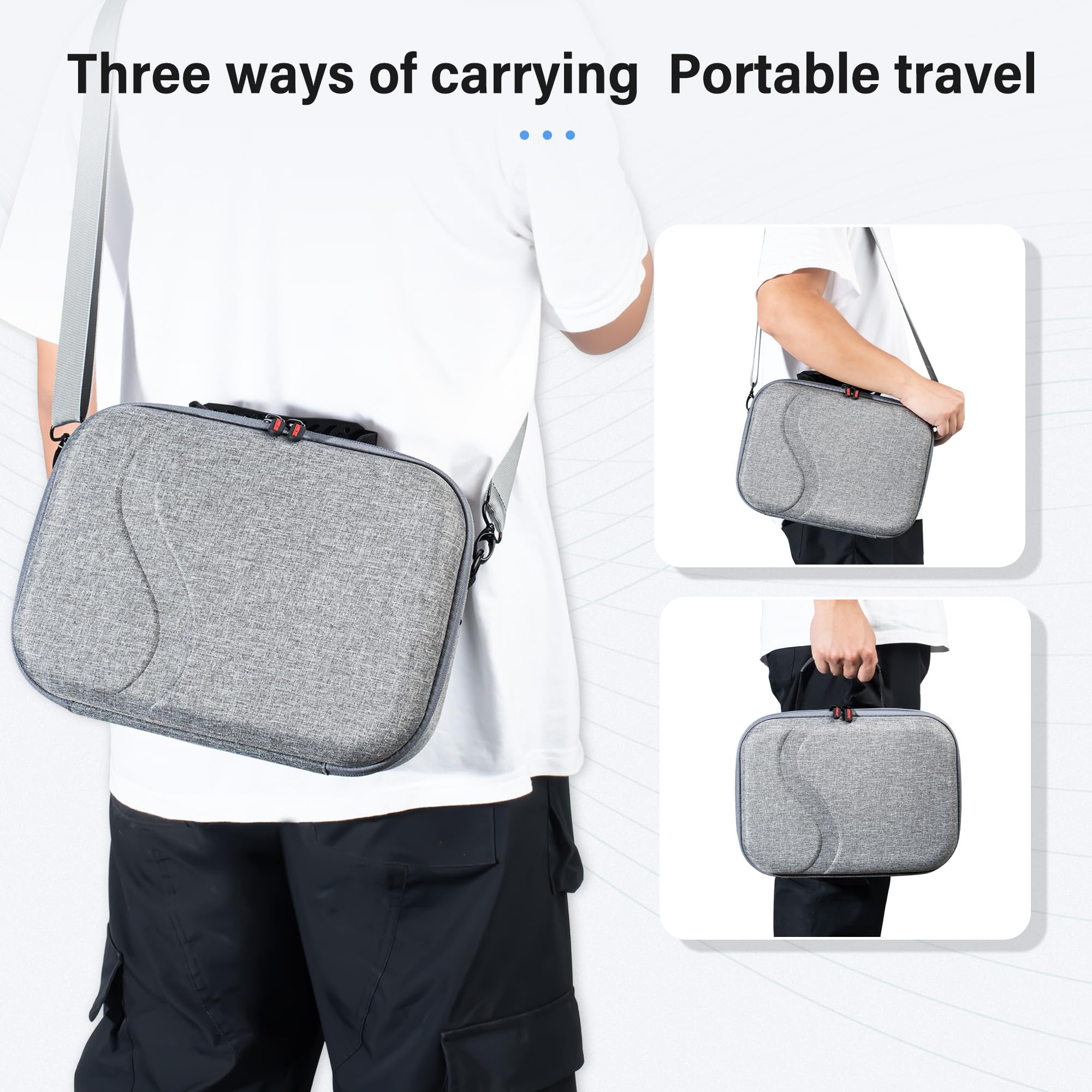 Large Carrying Case for Meta Quest 3S/3, Hard Travel Case Compatible with BOBOVR S3 Pro/KIWI Design Battery Head Strap, Quest Controller and Accessory, Portable Hard Shell Travel Bag, Grey