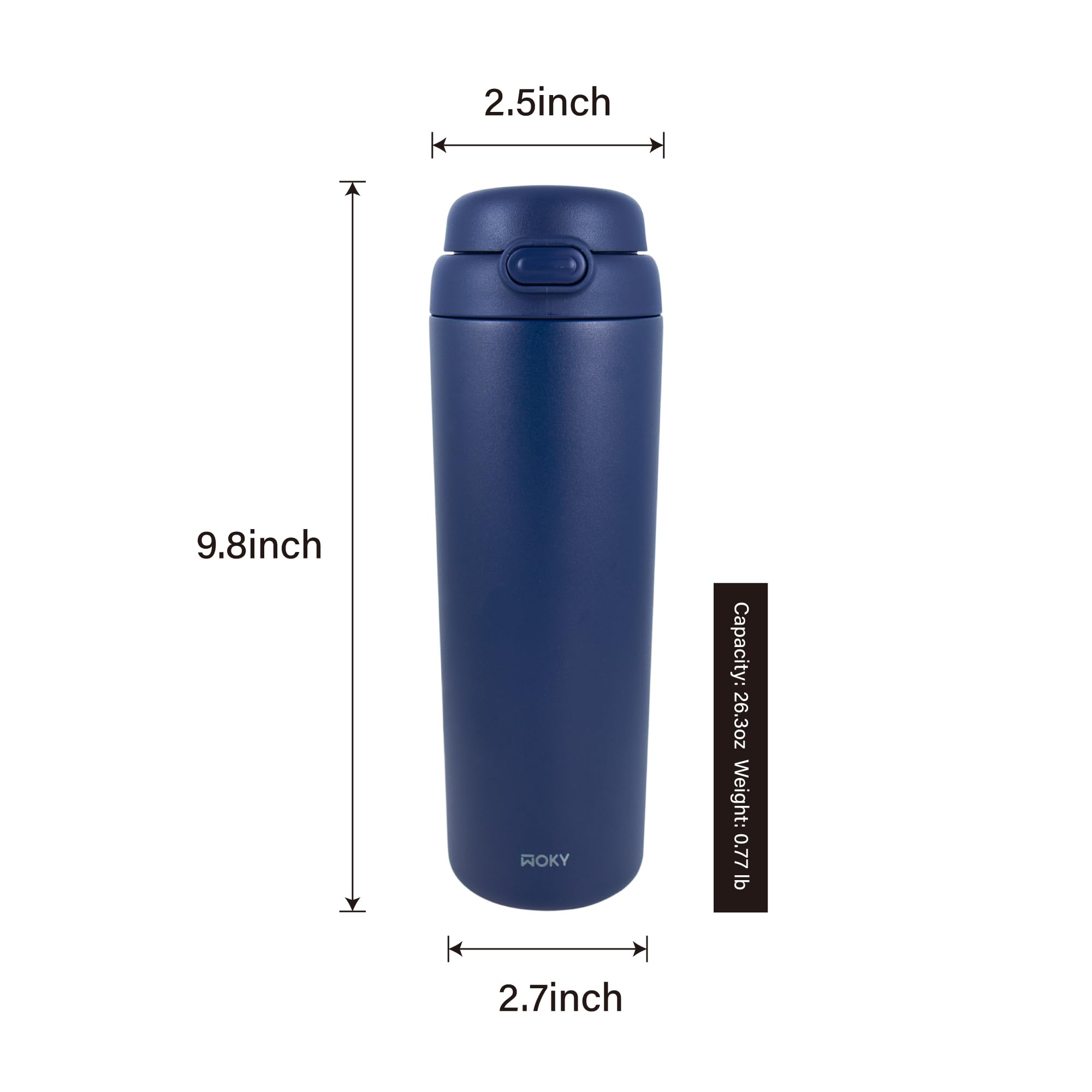 WOKY TICERA Titanium Ceramic Thermos 28.7oz Insulated Tumbler with Straw and Silicone Pad, Leak-Proof and Sweat-Proof, Reusable for Gym, Travel, & Everyday Use | Hot & Cold Drinks (Green)