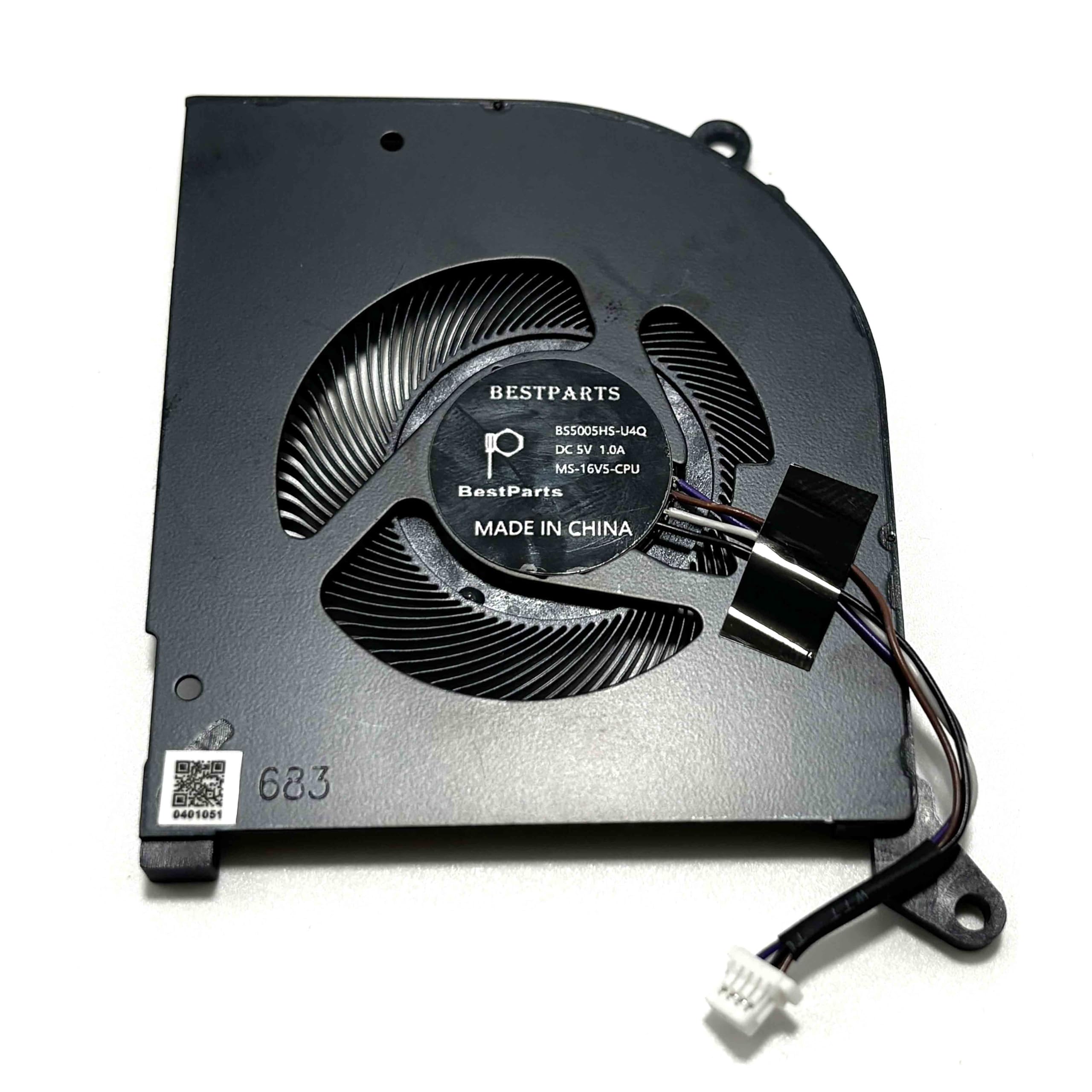 BestParts New CPU+GPU Fan Replacement for MSI Stealth GS66 (12th Gen Processor), 2x Cooling Fans, 2.5W, 6000 RPM, 5V, 4-Pin, 41dB, Laptop