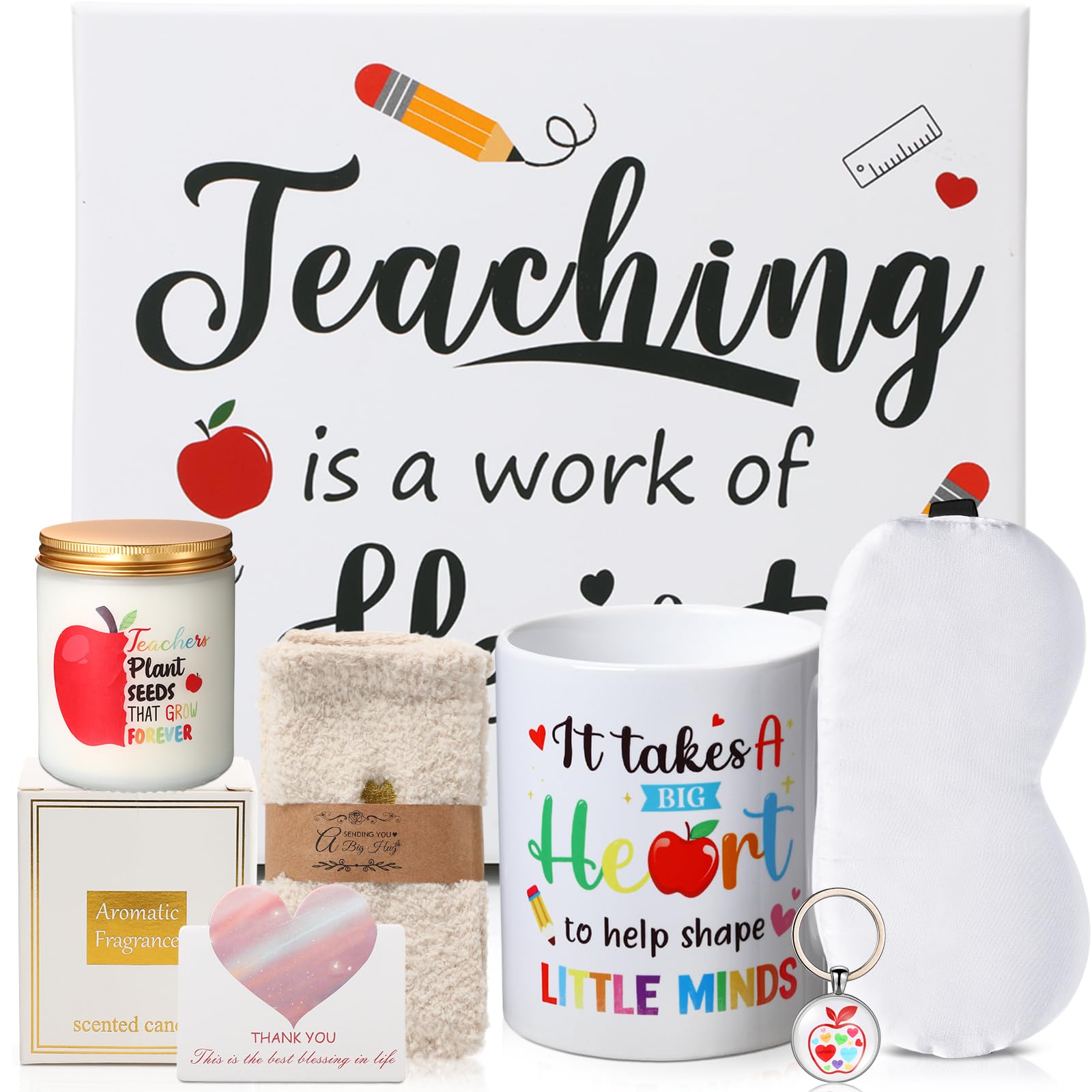 Tiangrid 7 Pcs Teacher Appreciation Gifts from Students, Teacher Graduation Gift from 2025, Thank You Teacher Gifts Basket Idea for Back School birthday Teacher's Day Gift