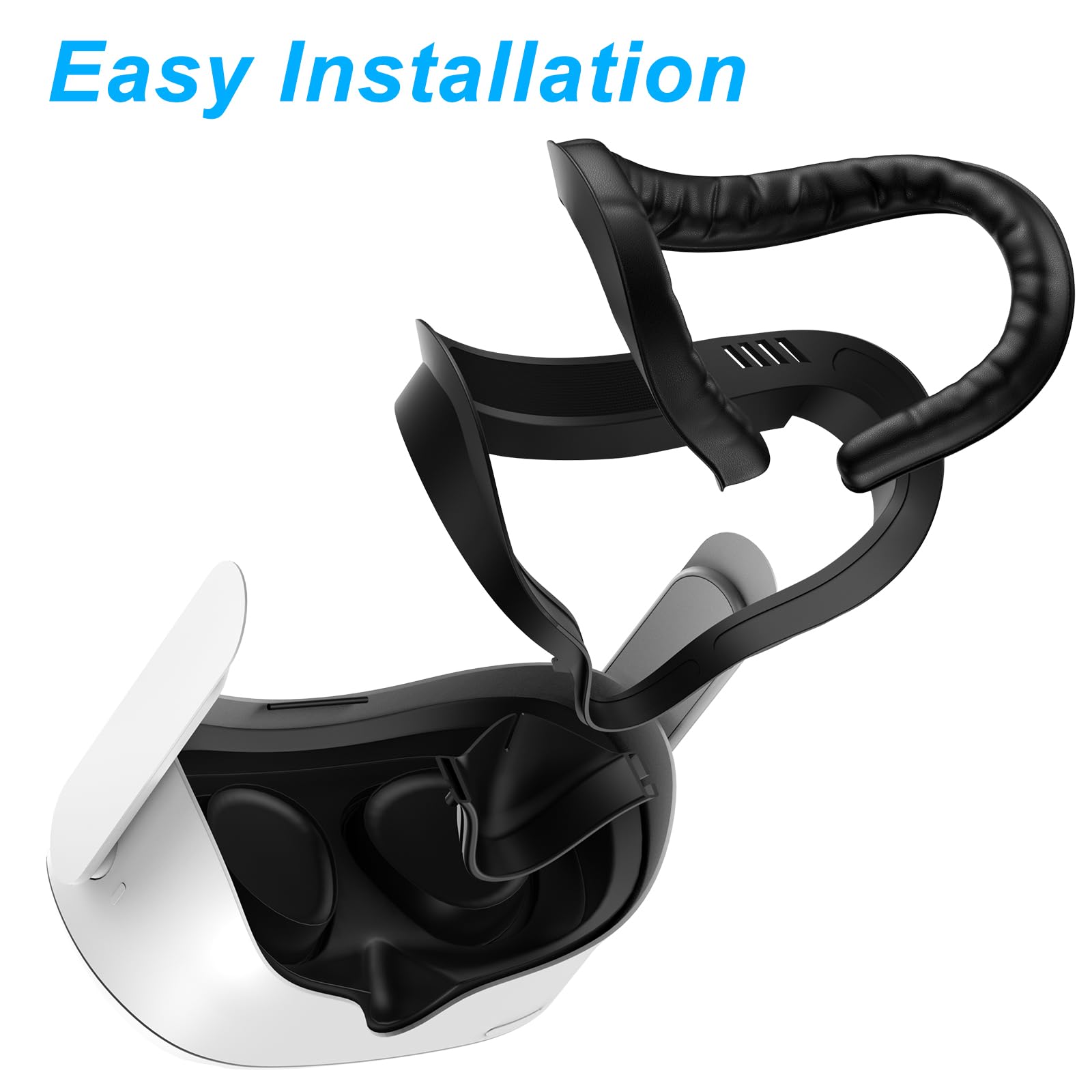 VZNEK New Face Cover Pad for Oculus Quest 2, Sweatproof PU Leather Facial Interface & Face Cushion Pad - VR Accessories for Meta Quest 2, Ergonomical Design (Q2MZ)