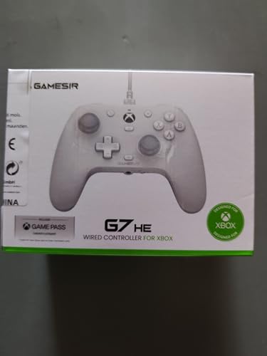 GameSir G7 HE C Wired Xbox Controller,Officially licensed Controller with Hall Effect Joysticks for Xbox Series X|S, Xbox One, Windows 10|11,Xbox Officially licensed Controller (White)