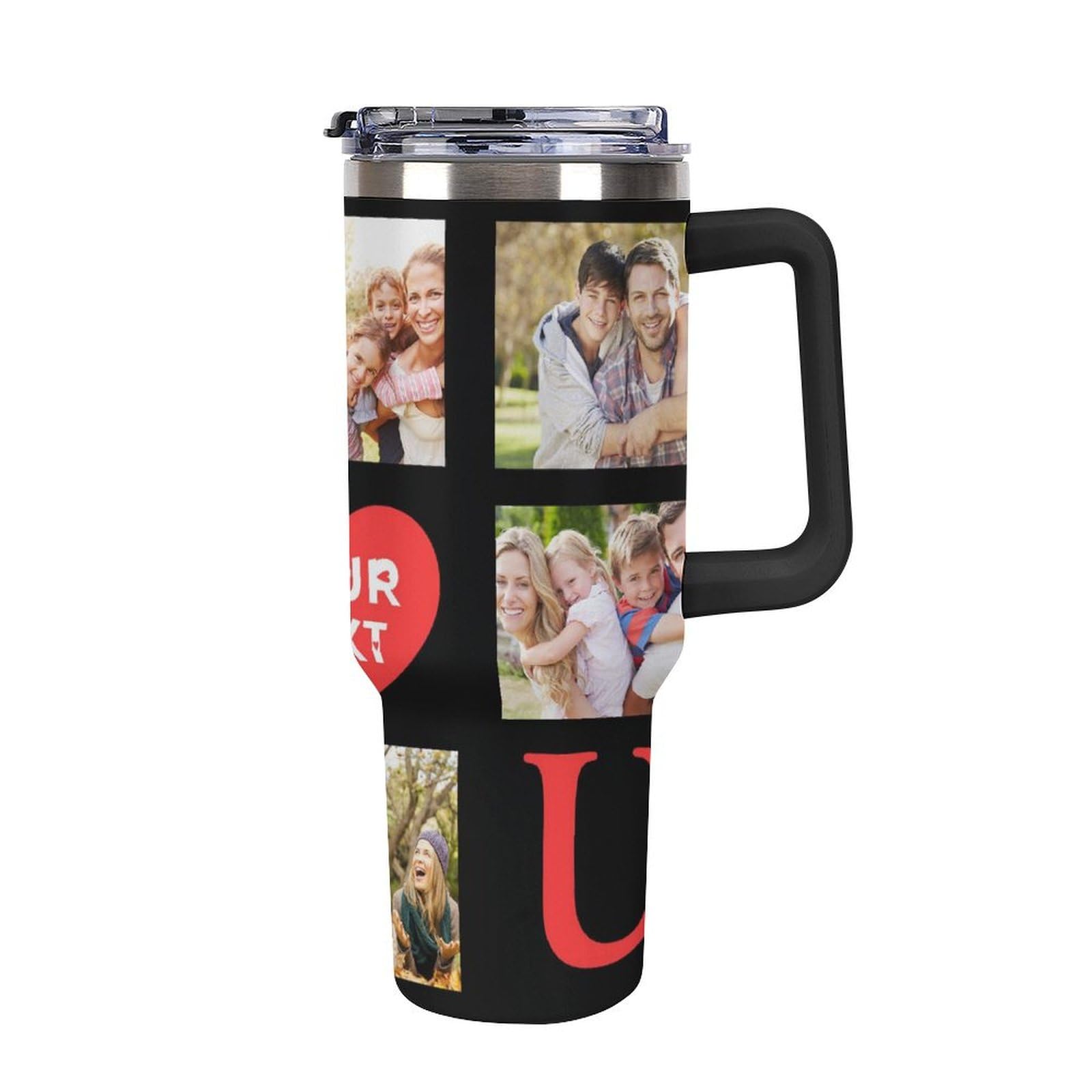 Personalized Tumbler Custom Insulated Travel Mug Custom Drinking Coffee Cup with Photos and Text 40oz Christmas Birthday Gift