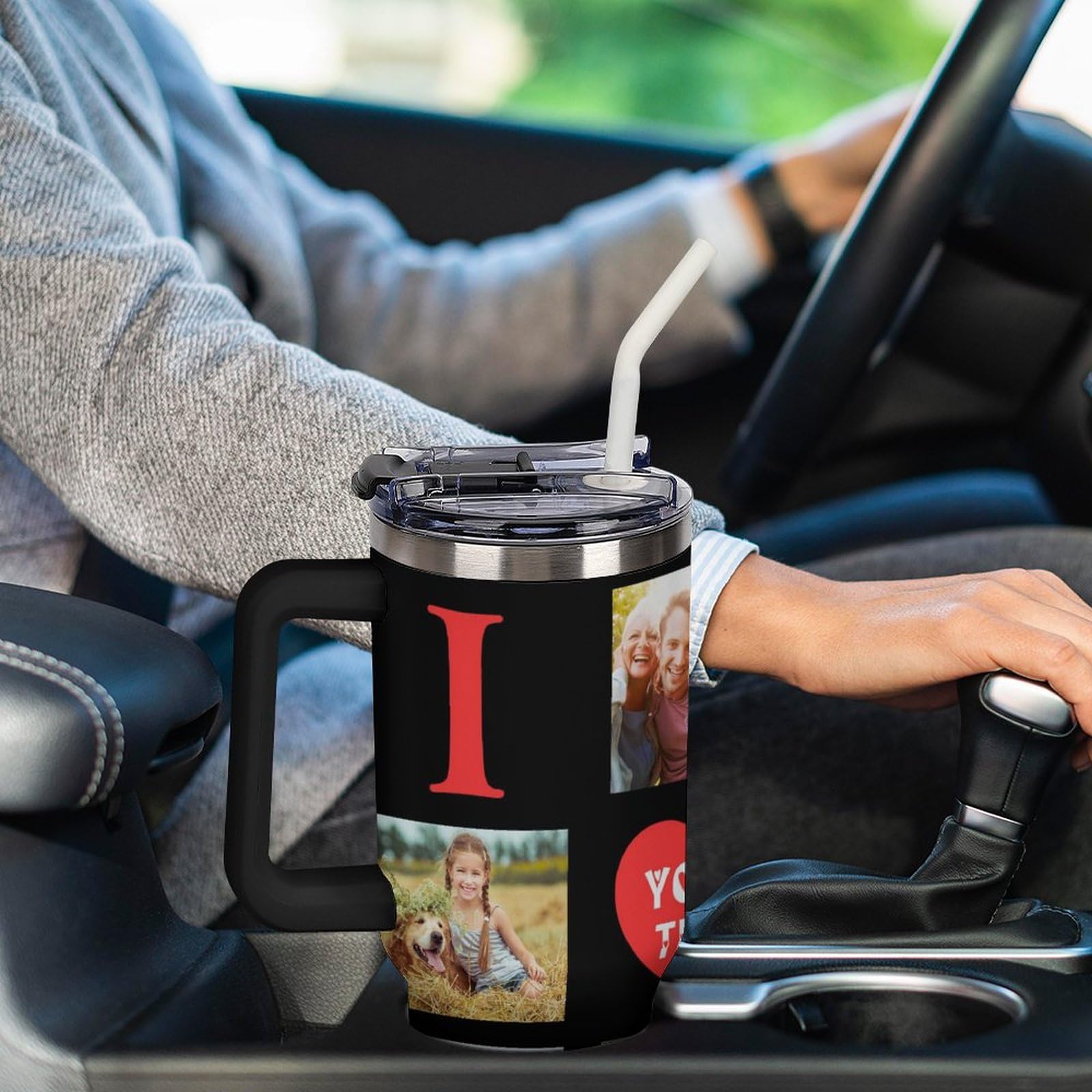Personalized Tumbler Custom Insulated Travel Mug Custom Drinking Coffee Cup with Photos and Text 40oz Christmas Birthday Gift