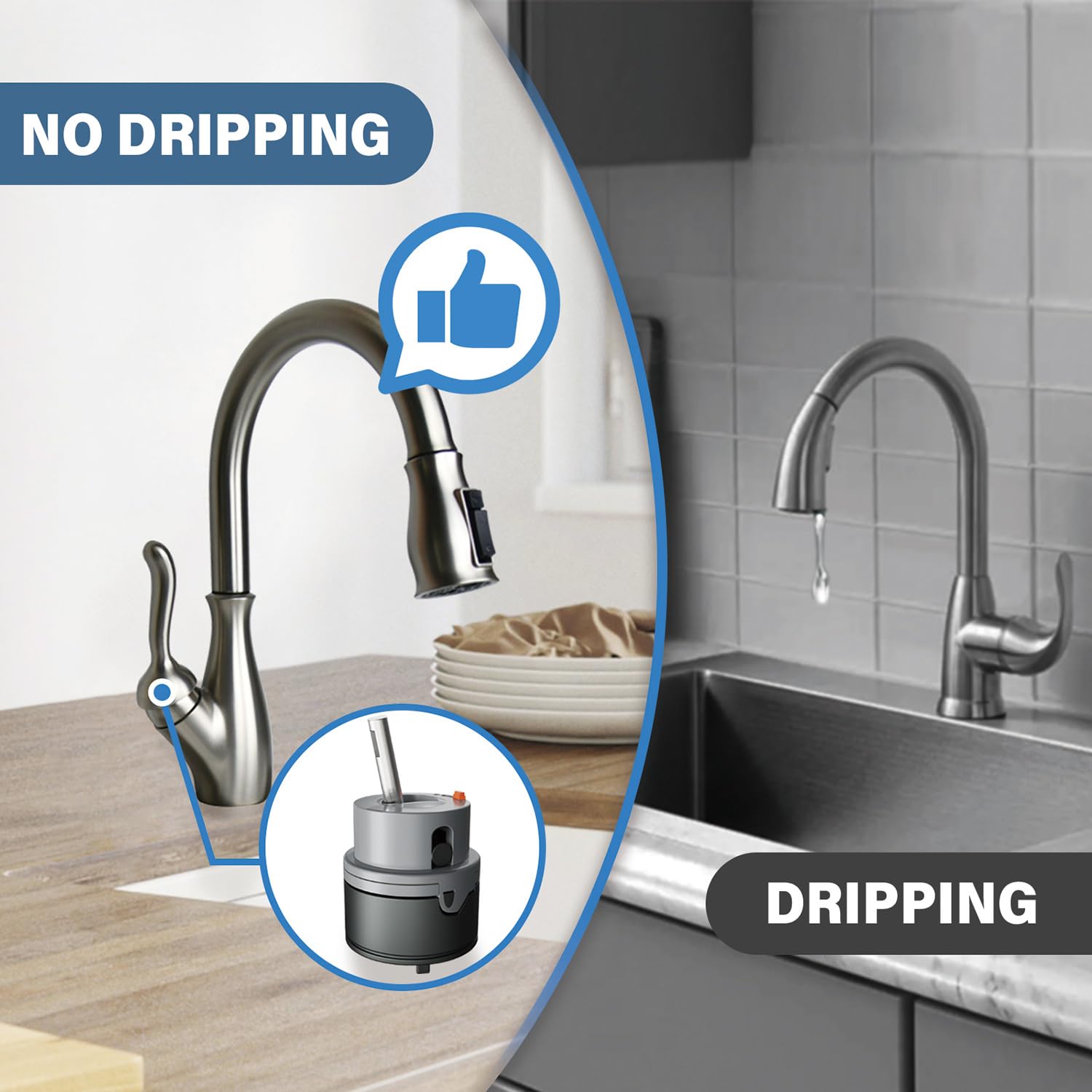 RP50587 Cartridge Compatible with Delta DST Single Handle Kitchen and Lavatory Faucets 36mm,Includes RP51503 Bonnet Nut