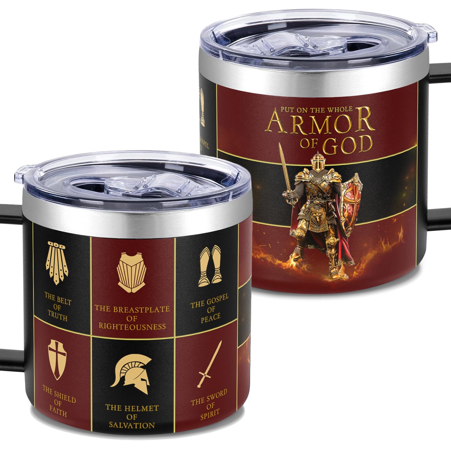 FROOBLEQUIRK The Armor of God Christian Tumbler for Men, 14Oz Religious Cup – Pastor Appreciation, Gospel of Peace Gift, Christmas & Birthday Gift for Men Women