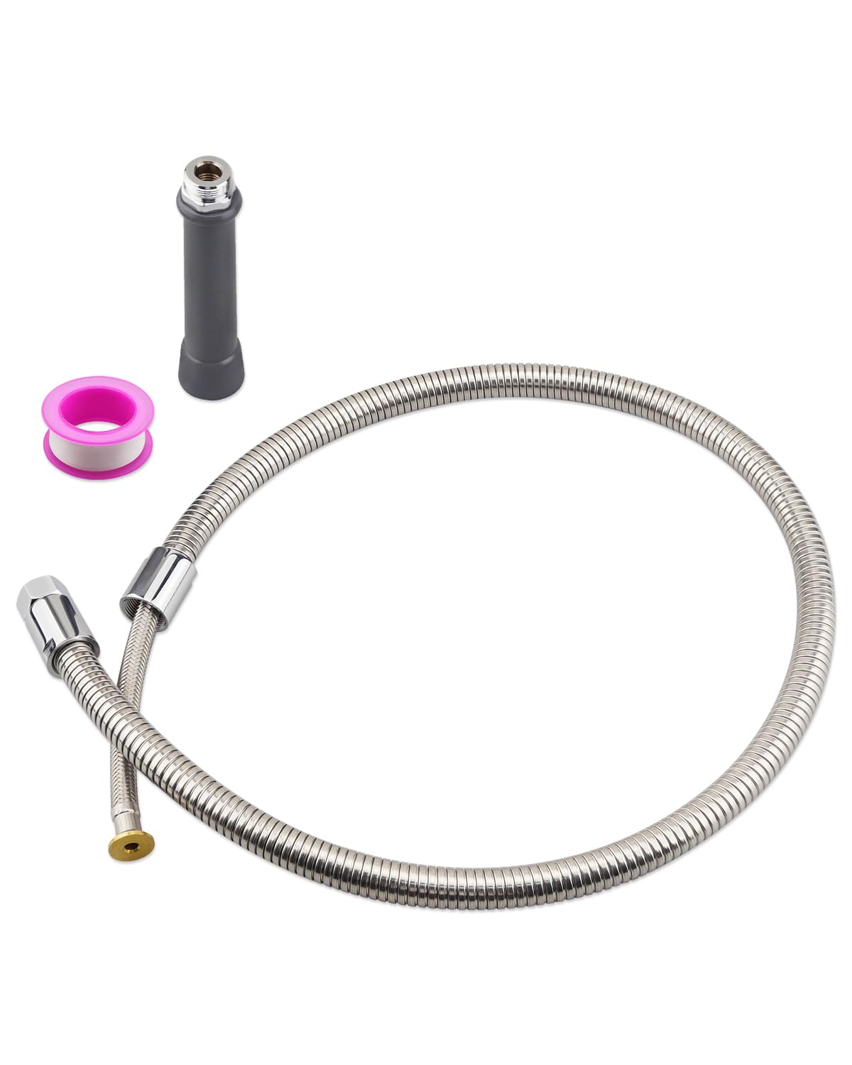 ULXIOM B-0044-H Pre-Rinse Hose Fit for T&S Brass Sprayer Faucet Parts, Commercial Kitchen Sink Spray Pipe, 44 Inch Flexible Stainless Steel