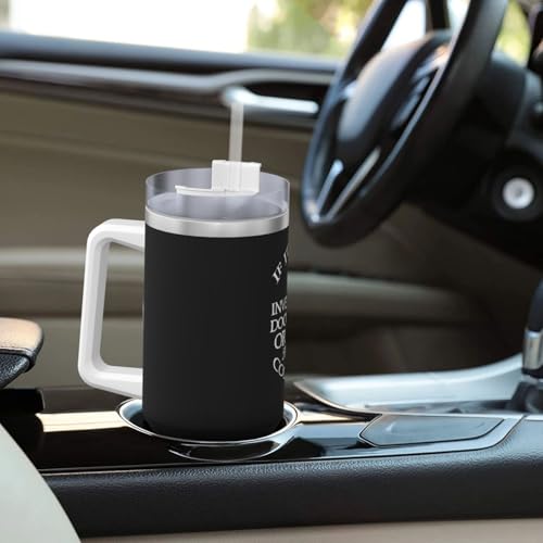 YVNUM 40 oz Tumblers with White Handle,If It Involves True Crime Stainless Steel Thermos Travel Coffee Mug for Water, Iced Tea or Coffee,with Lid Straw Leakproof