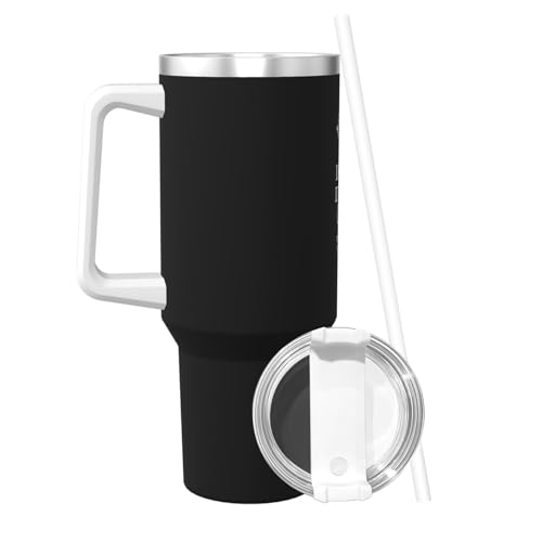 YVNUM 40 oz Tumblers with White Handle,If It Involves True Crime Stainless Steel Thermos Travel Coffee Mug for Water, Iced Tea or Coffee,with Lid Straw Leakproof