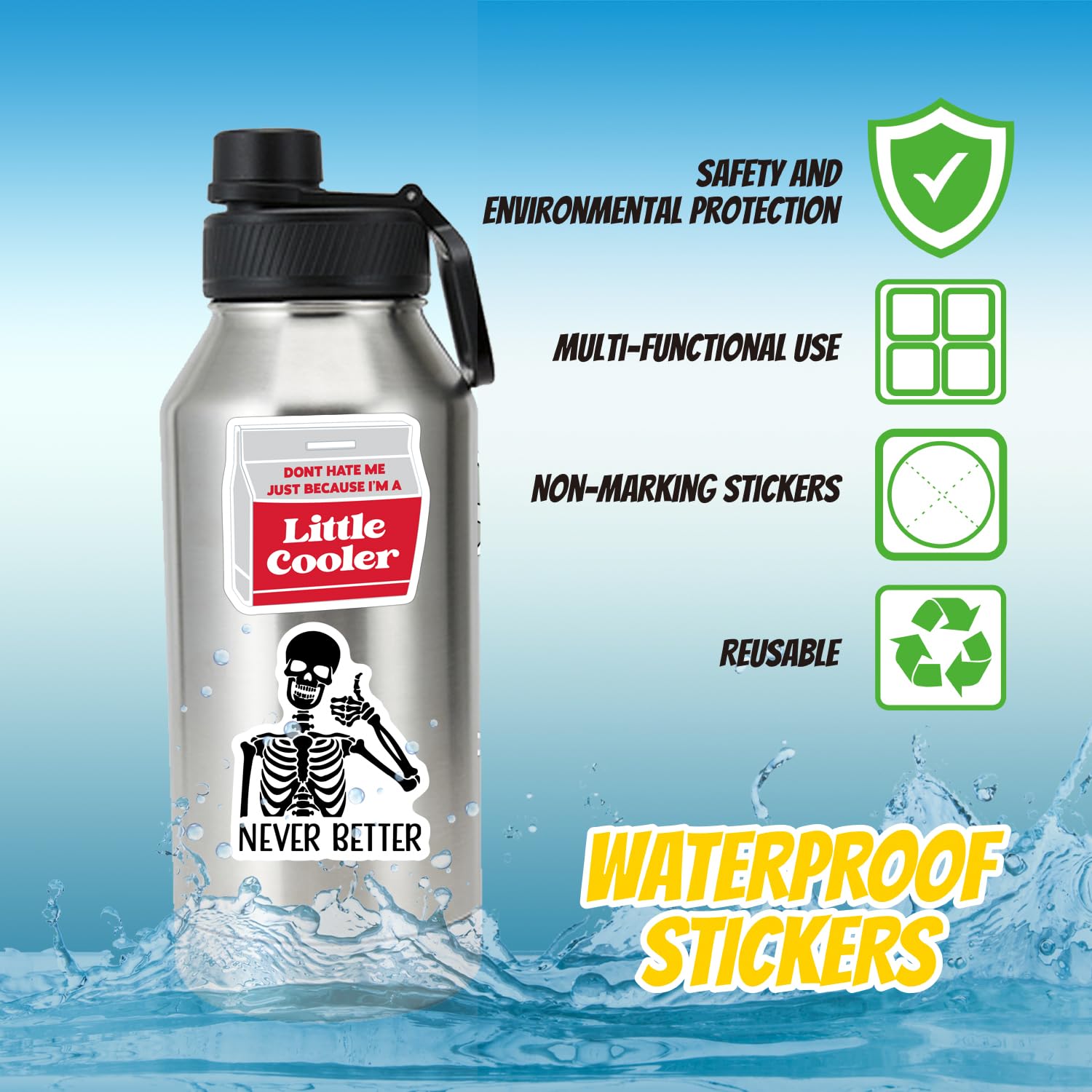 200 Pcs Funny Stickers for Adults (Dirty) Meme Water Bottles Sticker Pack Waterproof Cool Accesory for Laptop, Hard Hats, Sarcastic, Scrapbooking Decals