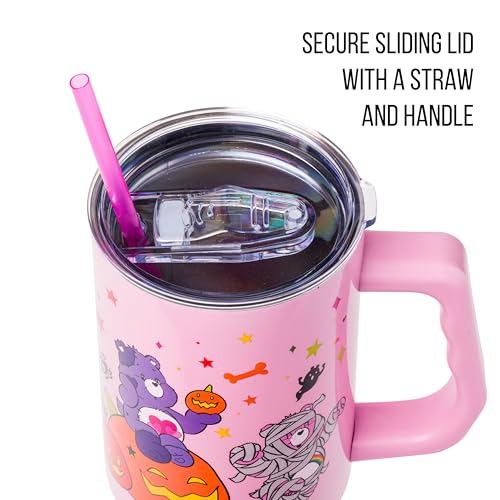 Silver Buffalo Care Bears Tumbler - Harmony, Cheer, Share & Trick-or-Sweet Bears - Stainless Steel, 40 Ounces, Fits Standard Cup Holder