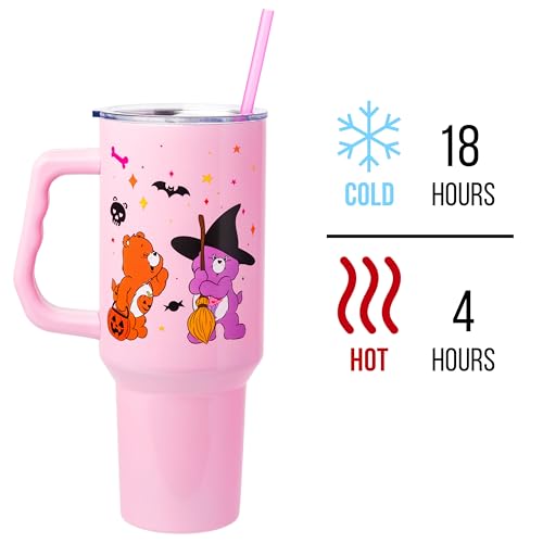 Silver Buffalo Care Bears Tumbler - Harmony, Cheer, Share & Trick-or-Sweet Bears - Stainless Steel, 40 Ounces, Fits Standard Cup Holder