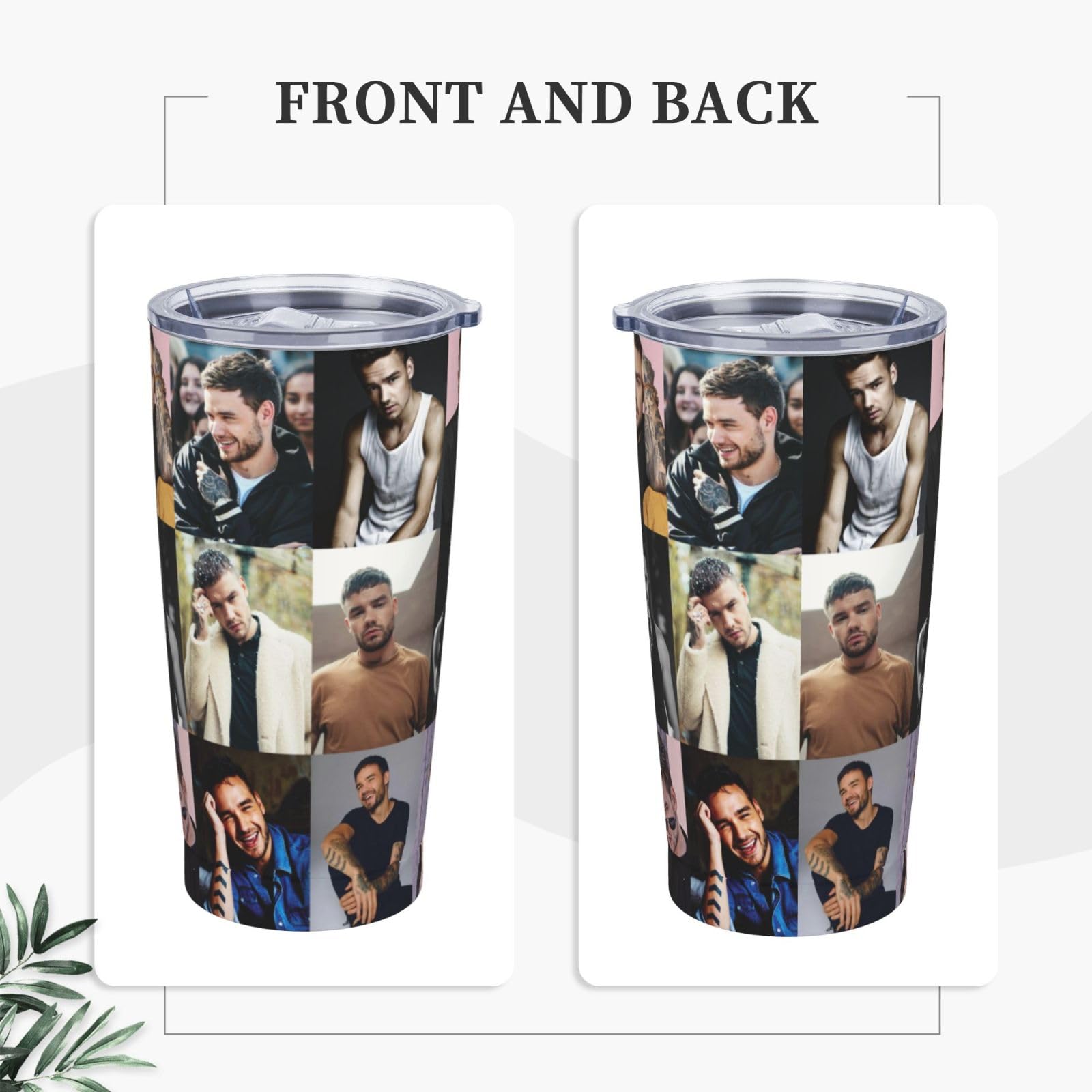 UALWORY Liam Music Payne Tumbler Cup 20oz Travel Coffee Mug with Lid and Straw Stainless Steel Insulated Mugs